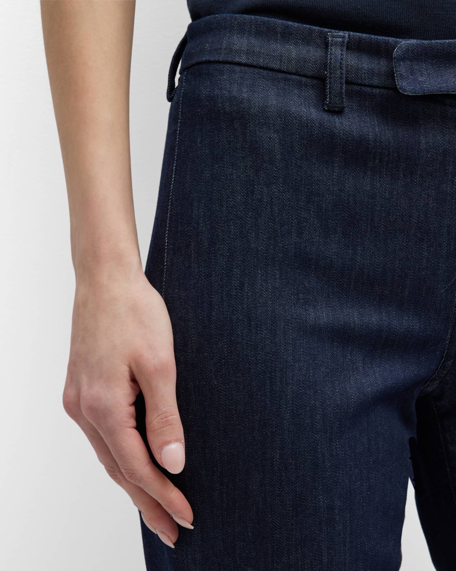 Max Mara Denise Denim Straight-Leg Ankle Trousers | Neiman Marcus