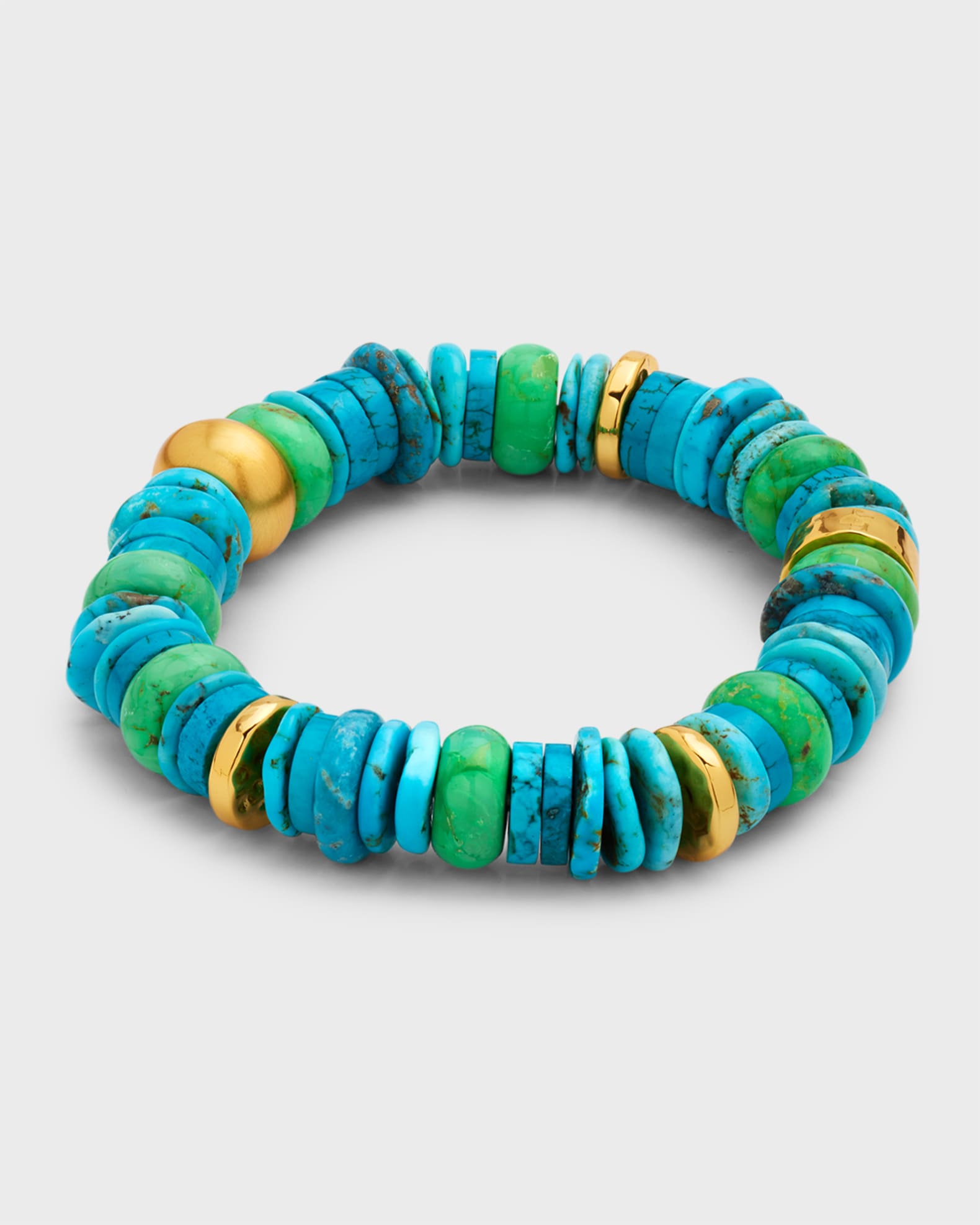 NEST Jewelry Green Turquoise Mix Stretch Bracelet | Neiman Marcus