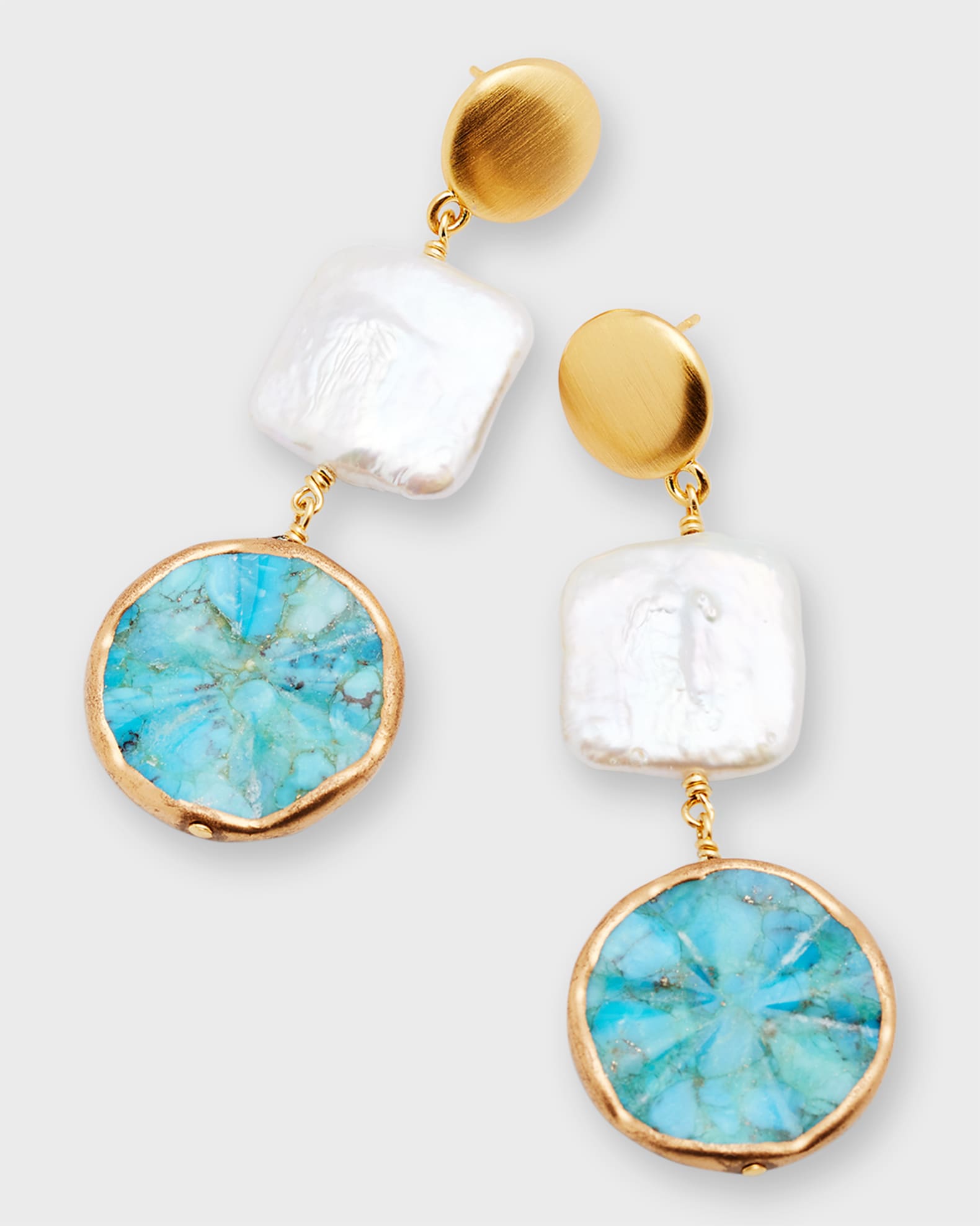 NEST Jewelry Turquoise Wave Statement Drop Earrings | Neiman Marcus