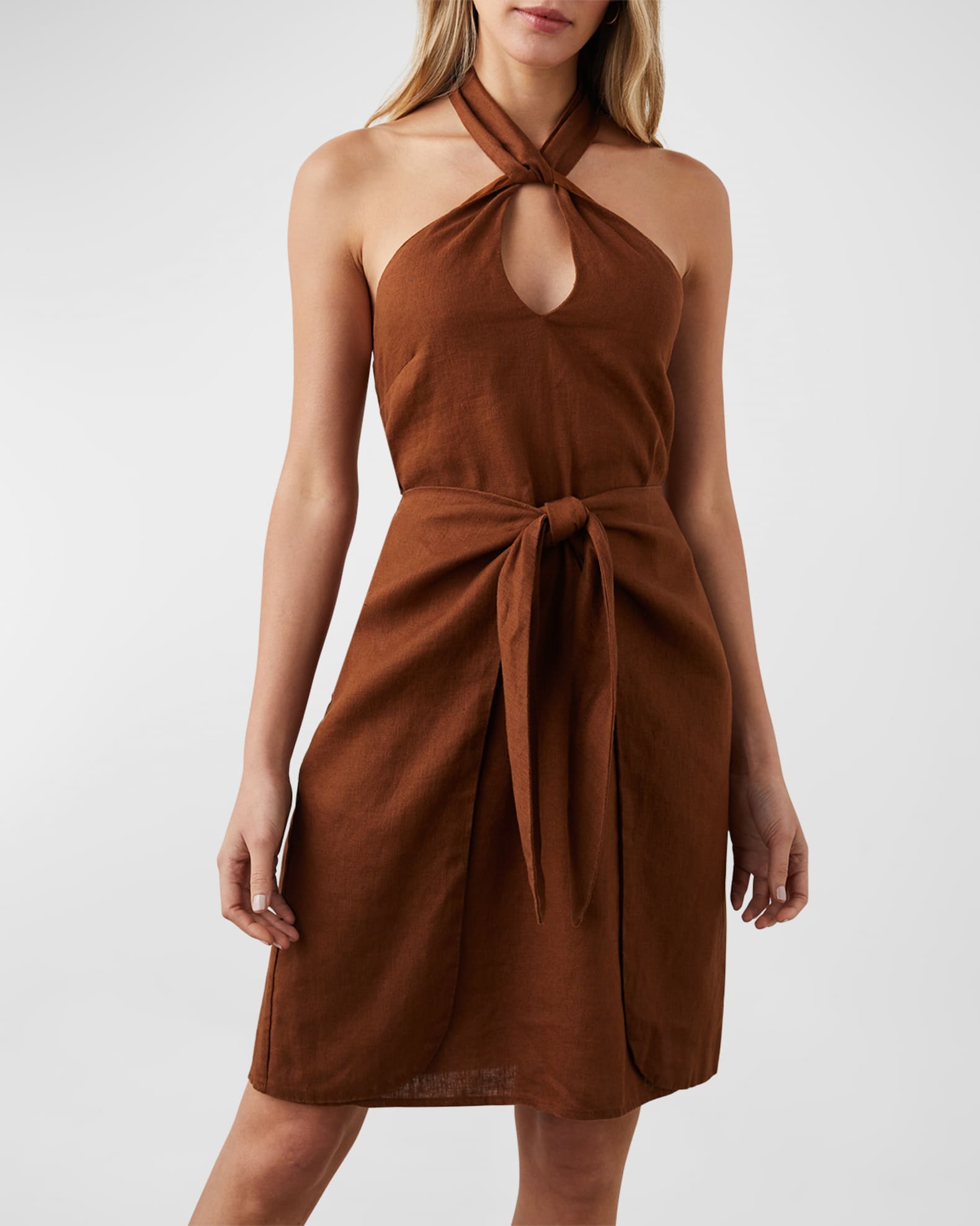 Rails Tanya Halter Linen Dress | Neiman Marcus