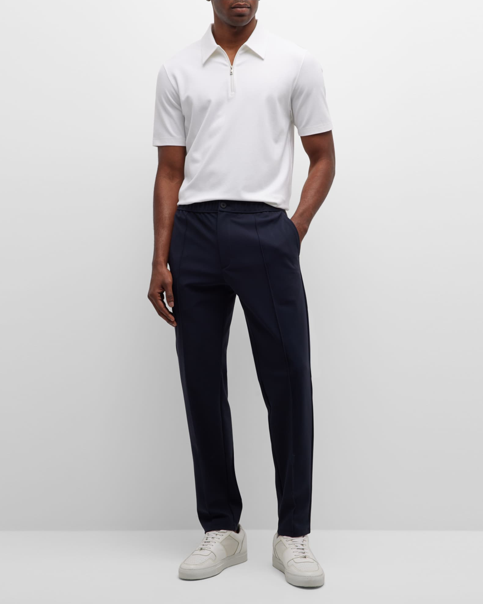 Theory Men's Ryder Quarterzip Polo in Relay Jersey | Neiman Marcus