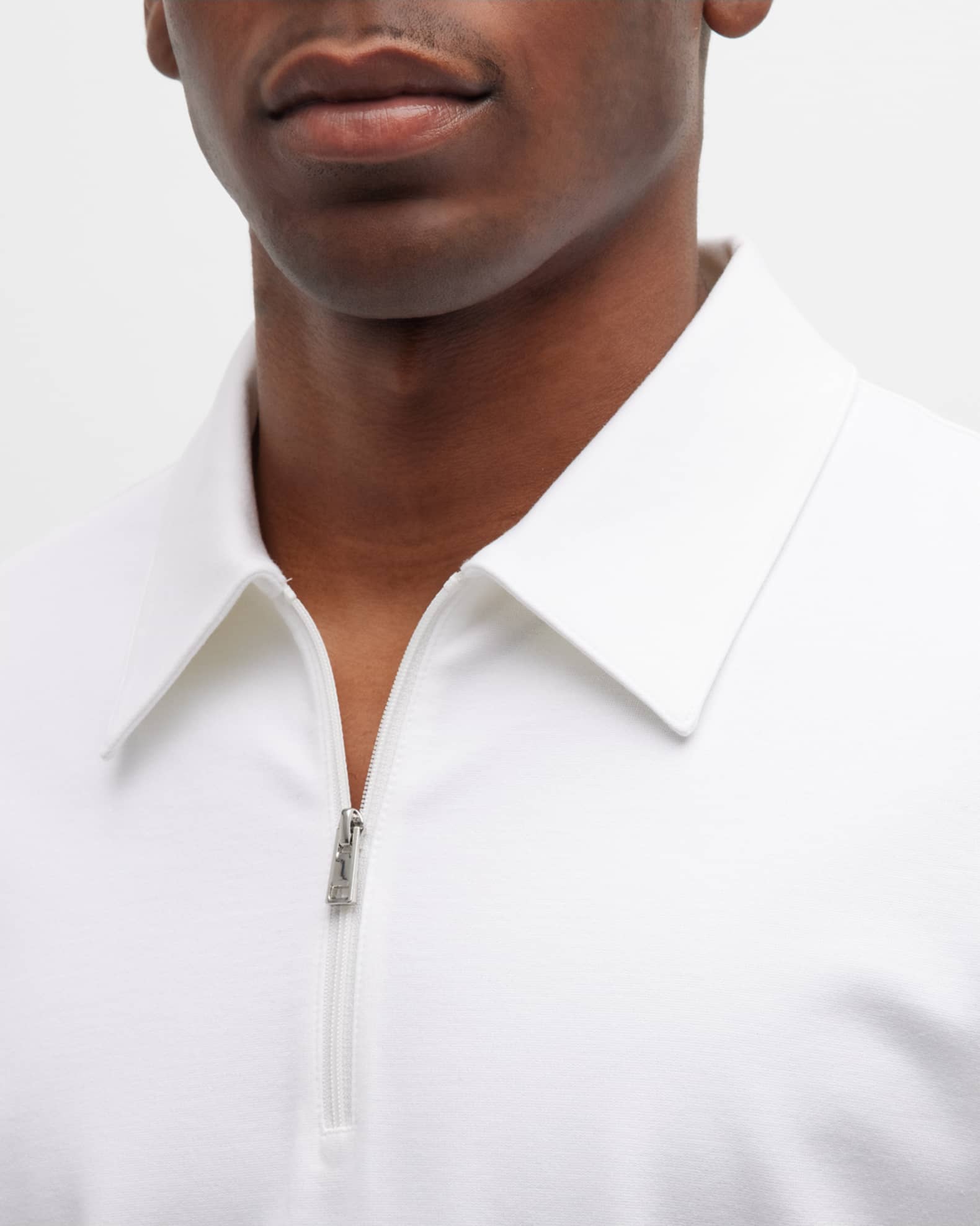 Theory Men's Ryder Quarterzip Polo in Relay Jersey | Neiman Marcus