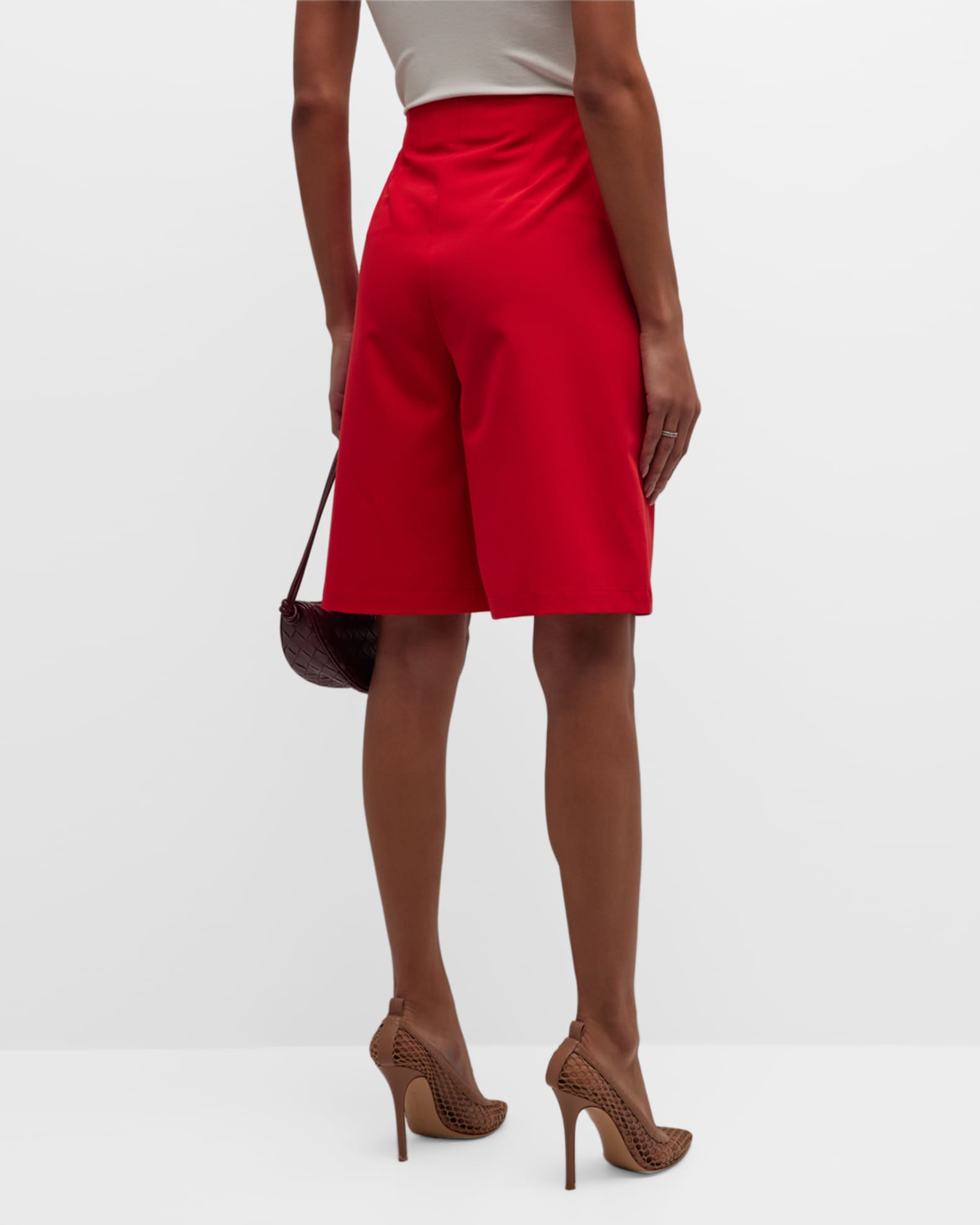 Misook High-Rise Wide-Leg Bermuda Shorts | Neiman Marcus