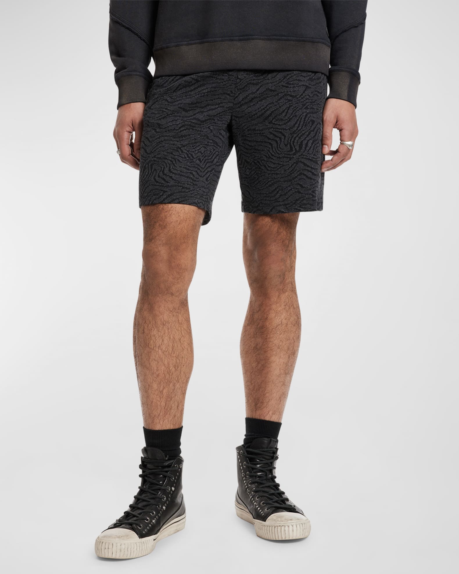 John Varvatos Men's Gary Zebra Jacquard Shorts | Neiman Marcus