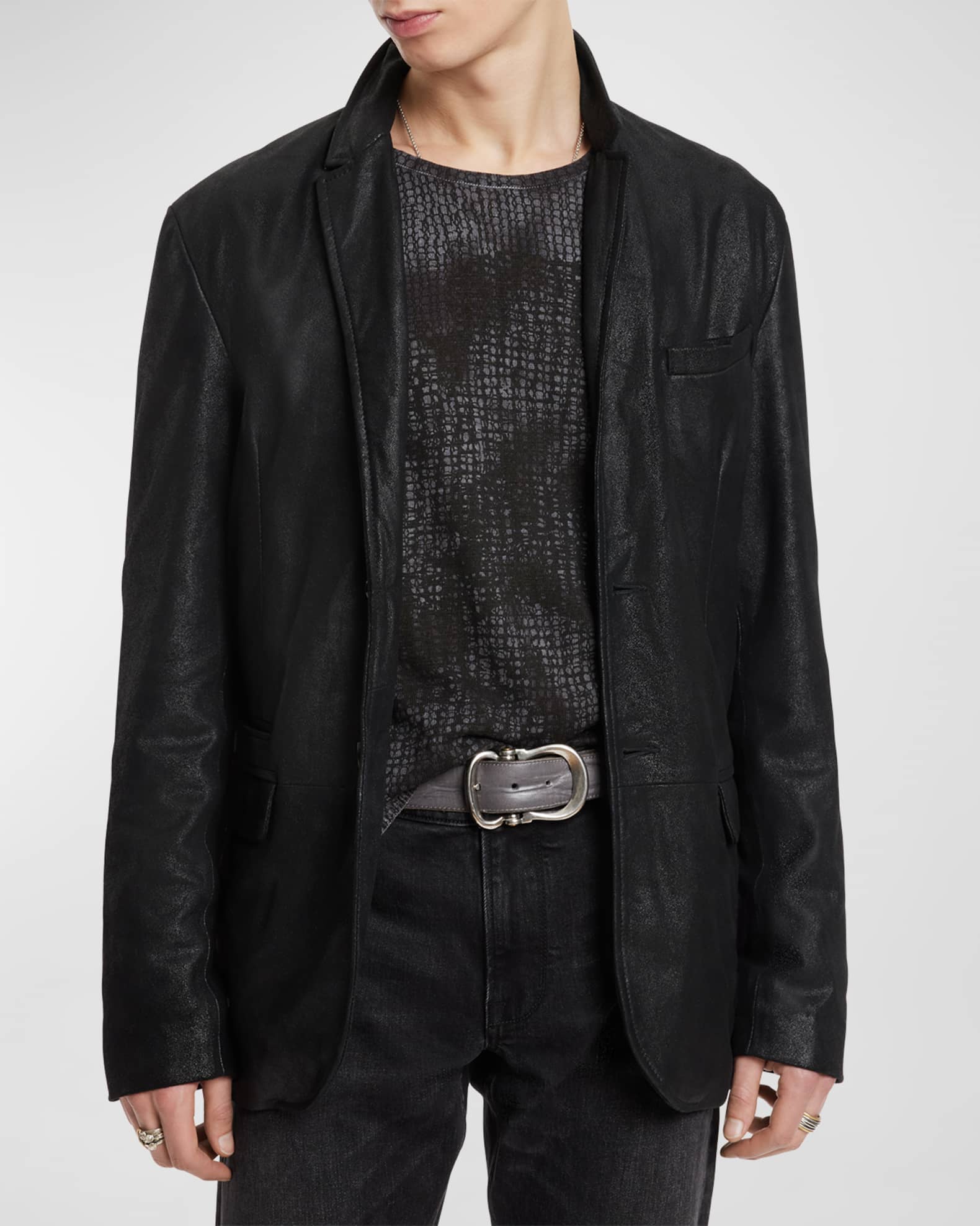 John Varvatos Men's Stan Two-Button Leather Jacket | Neiman Marcus