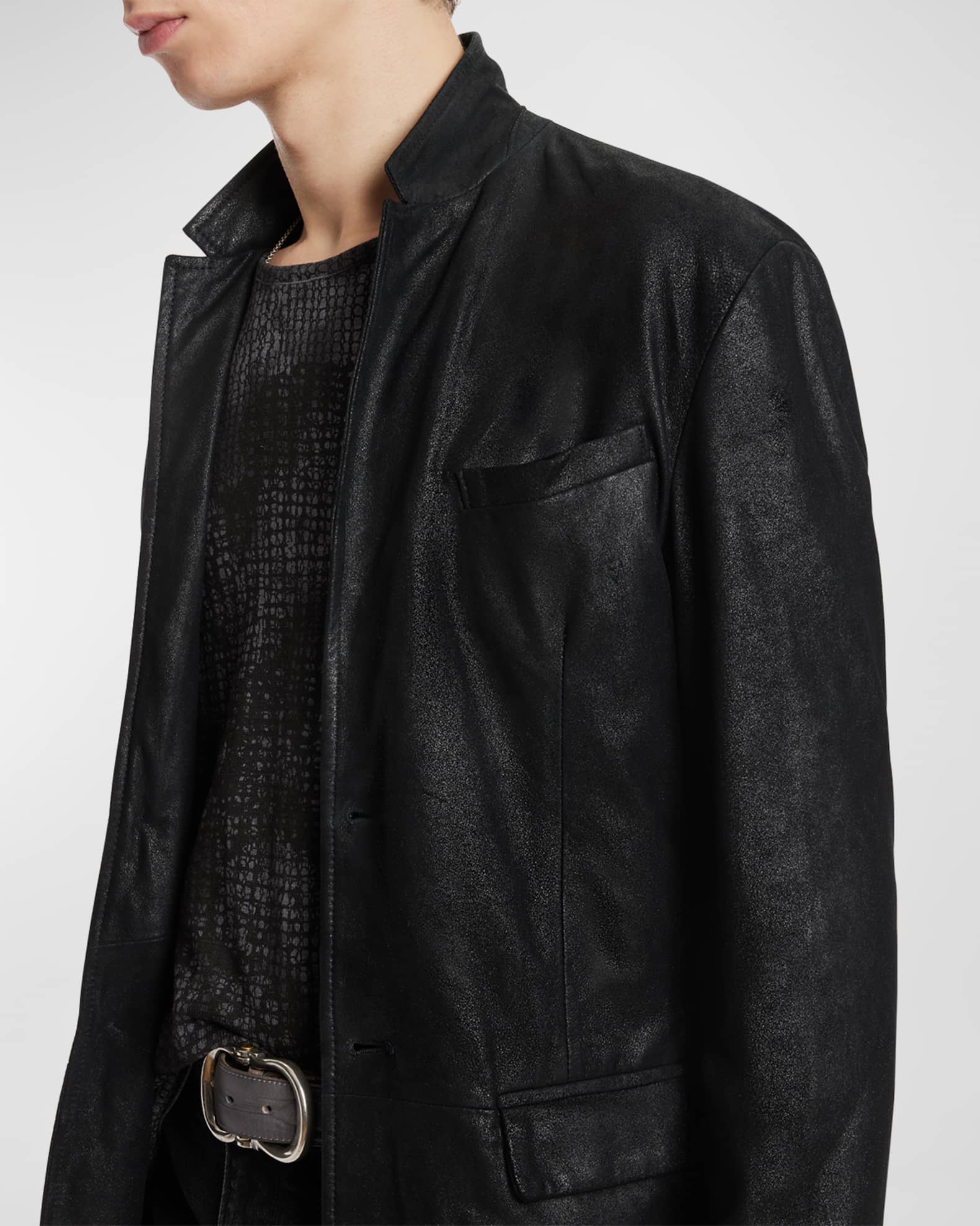 John Varvatos Men's Stan Two-Button Leather Jacket | Neiman Marcus