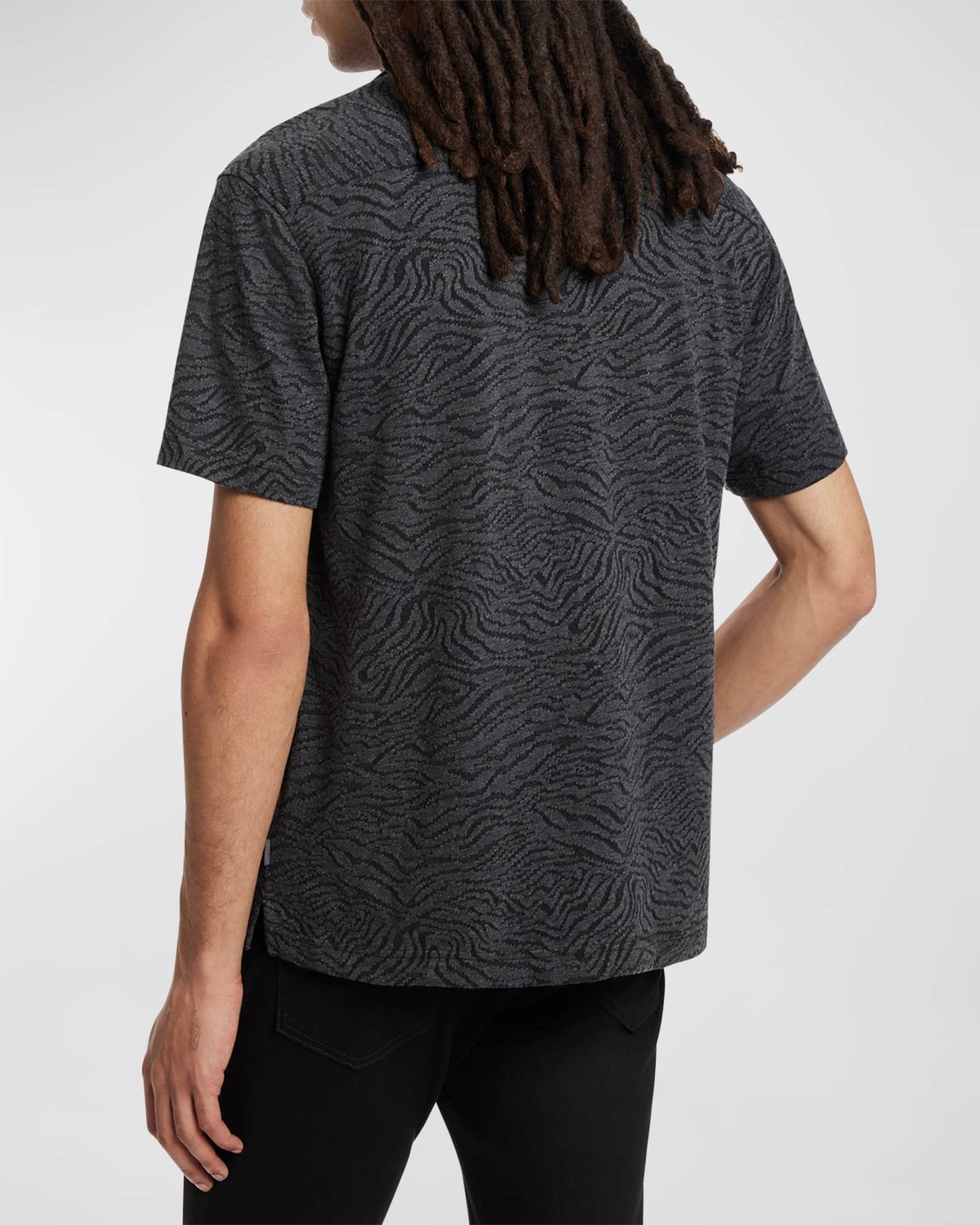 John Varvatos Men's Lawrence Zebra Jacquard Camp Shirt | Neiman Marcus