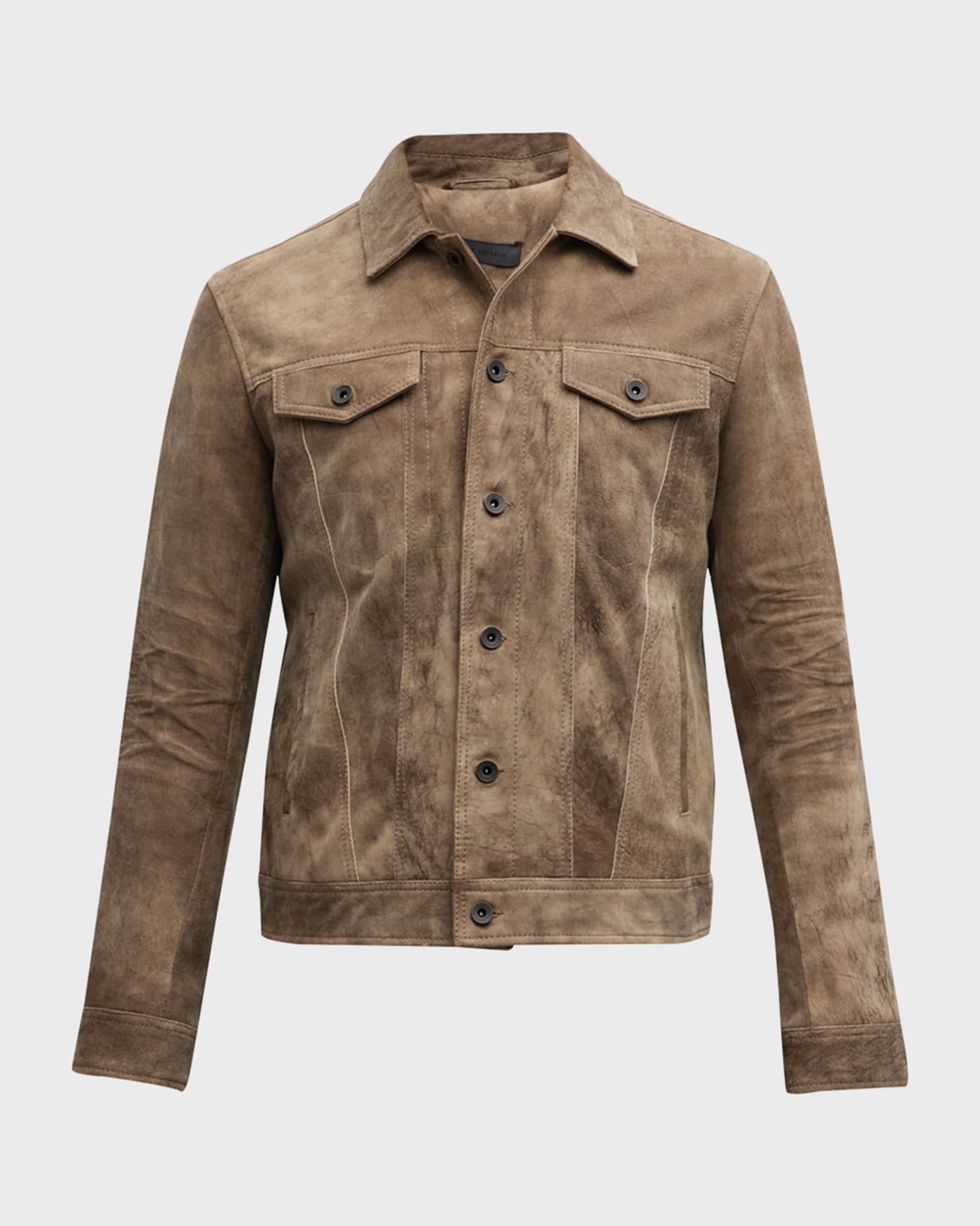 John Varvatos Men's Andrew Leather Trucker Jacket | Neiman Marcus