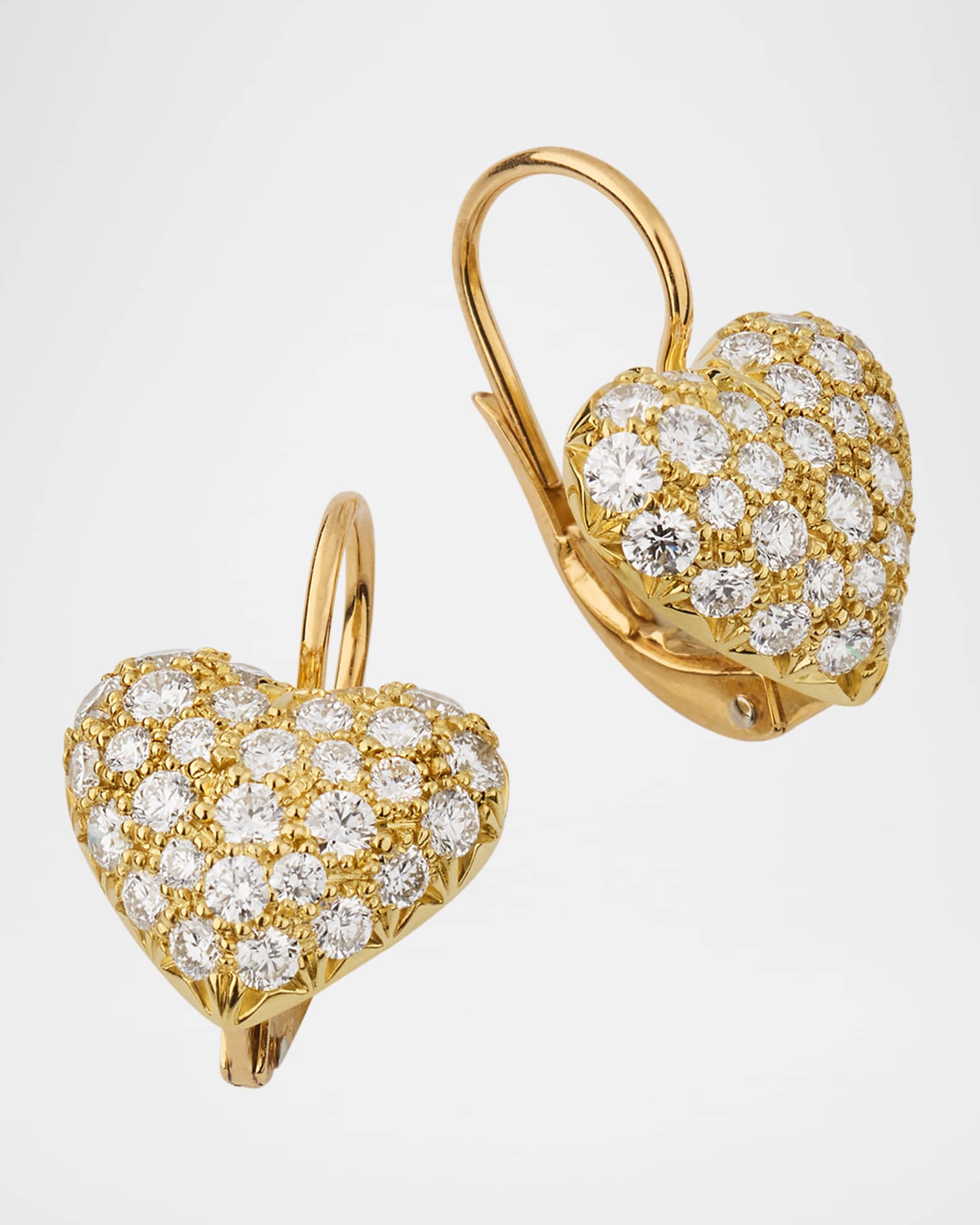 Suna Bros 18K Yellow Gold Diamond Heart Earrings | Neiman Marcus