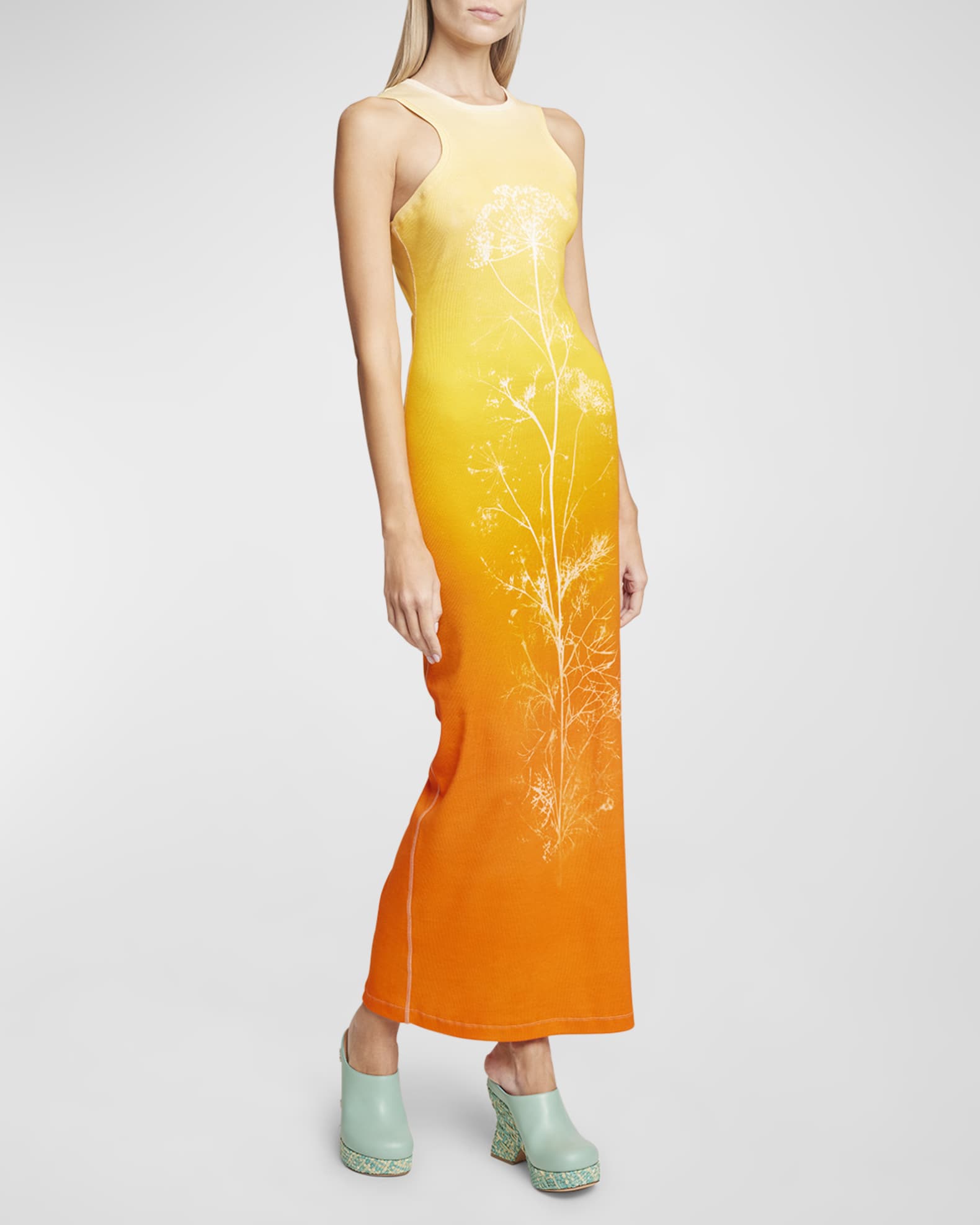 Loewe x Paula's Ibiza Ombre Fennel Tank Dress with Floral Detail ...