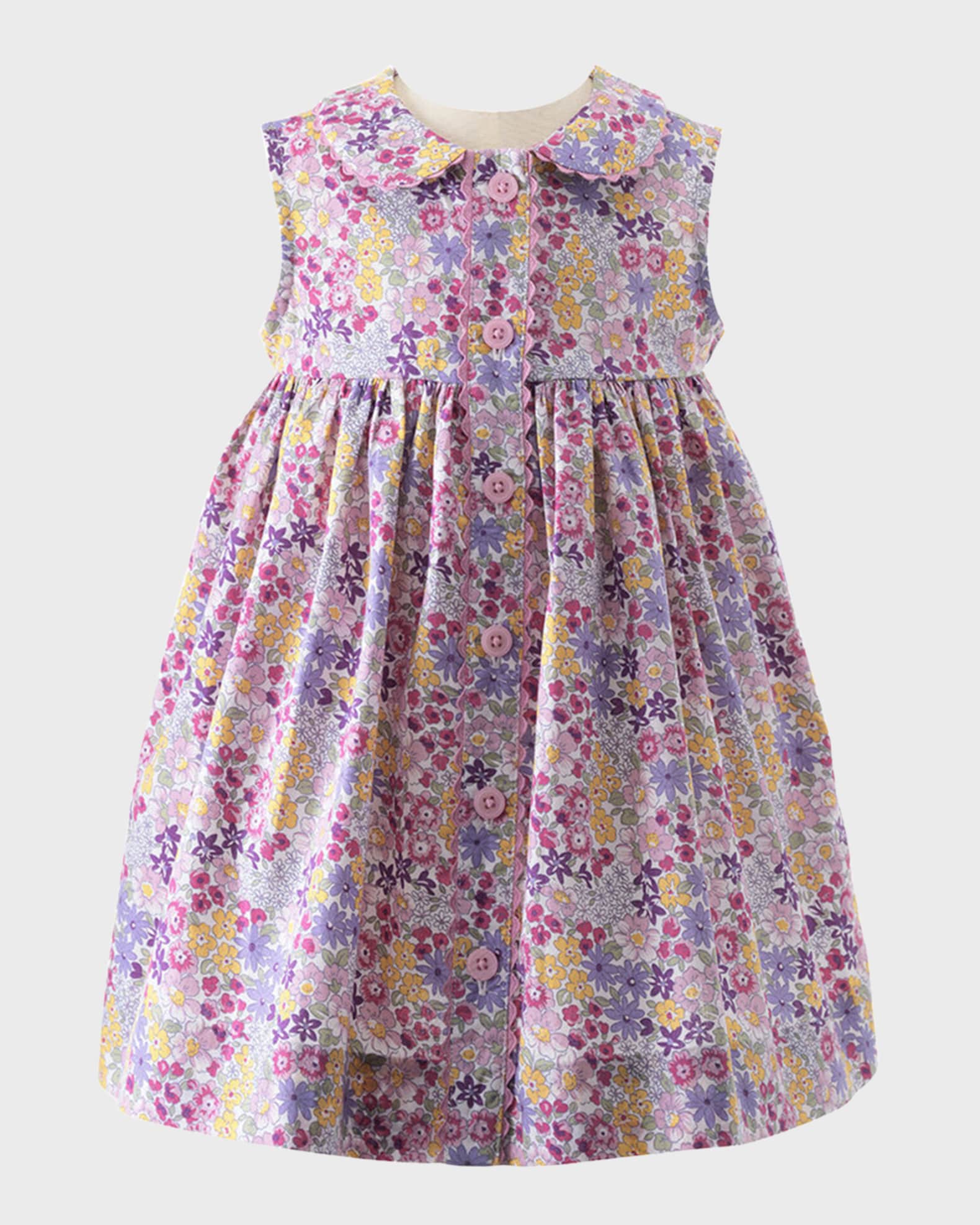 Girl's Summer Floral Button-Front Dresses | Neiman Marcus