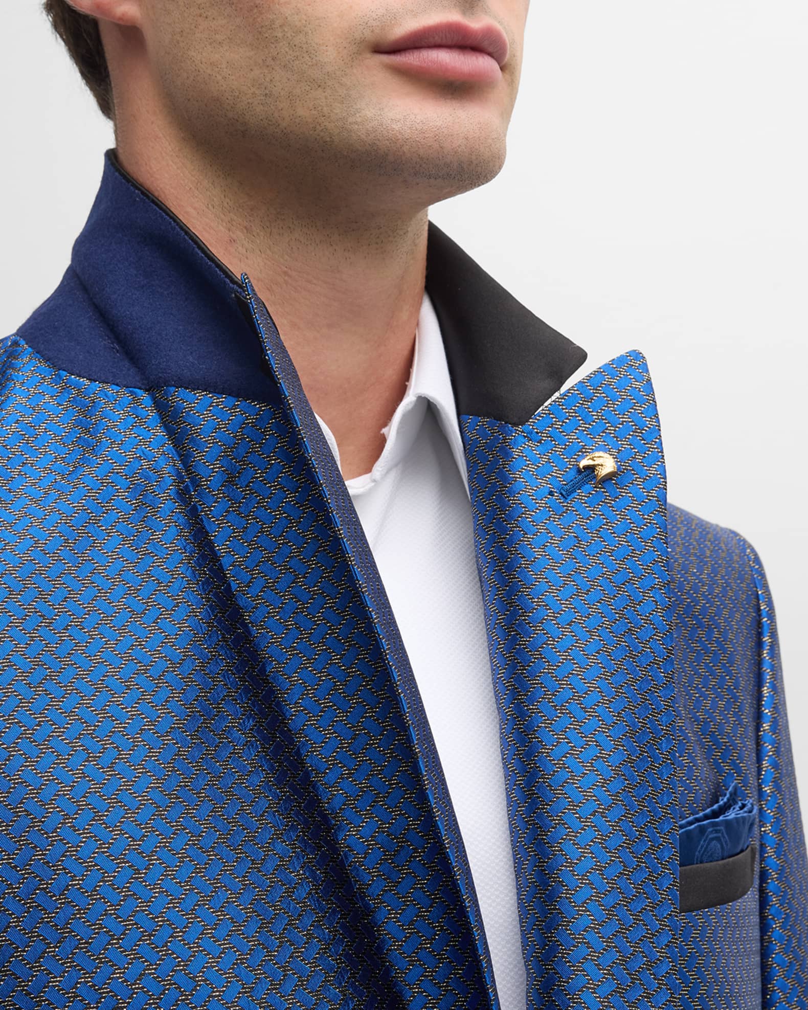 Stefano Ricci Men's Two-Tone Patterned Dinner Jacket | Neiman Marcus