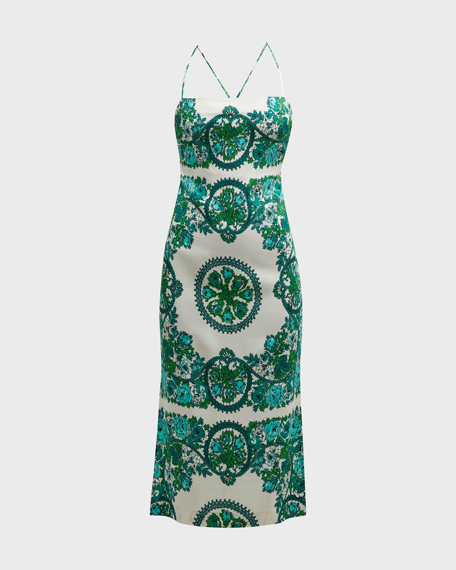 Cara Cara Dria Crisscross-Strap Midi Column Dress | Neiman Marcus