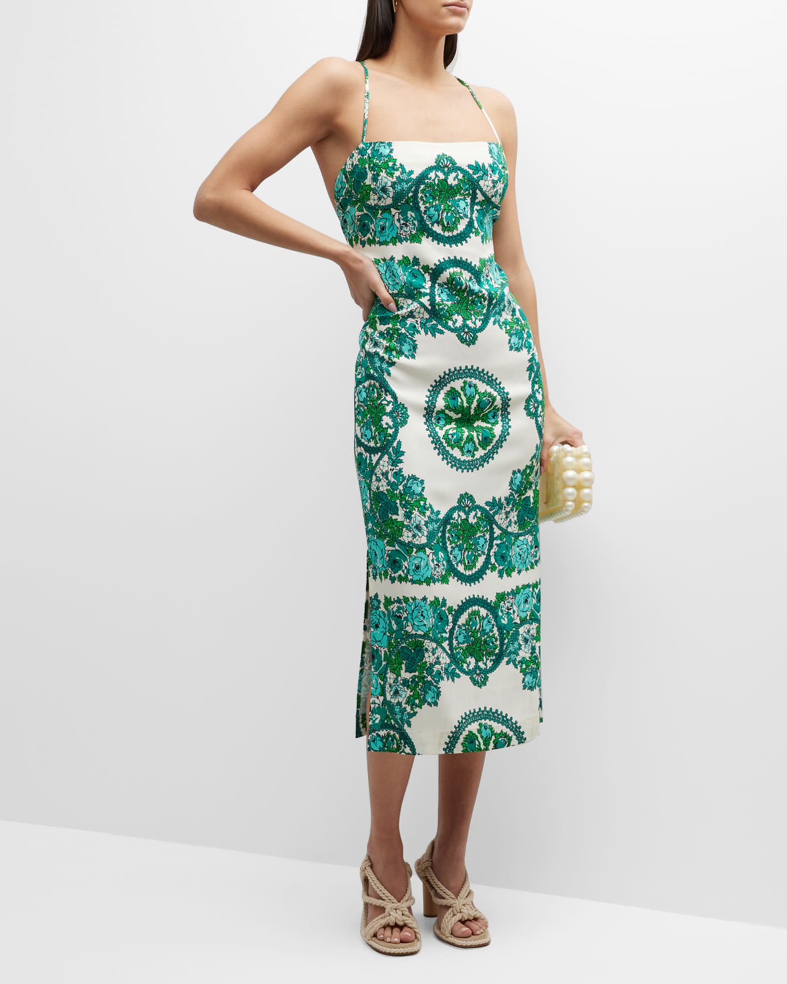 Cara Cara Dria Crisscross-Strap Midi Column Dress | Neiman Marcus