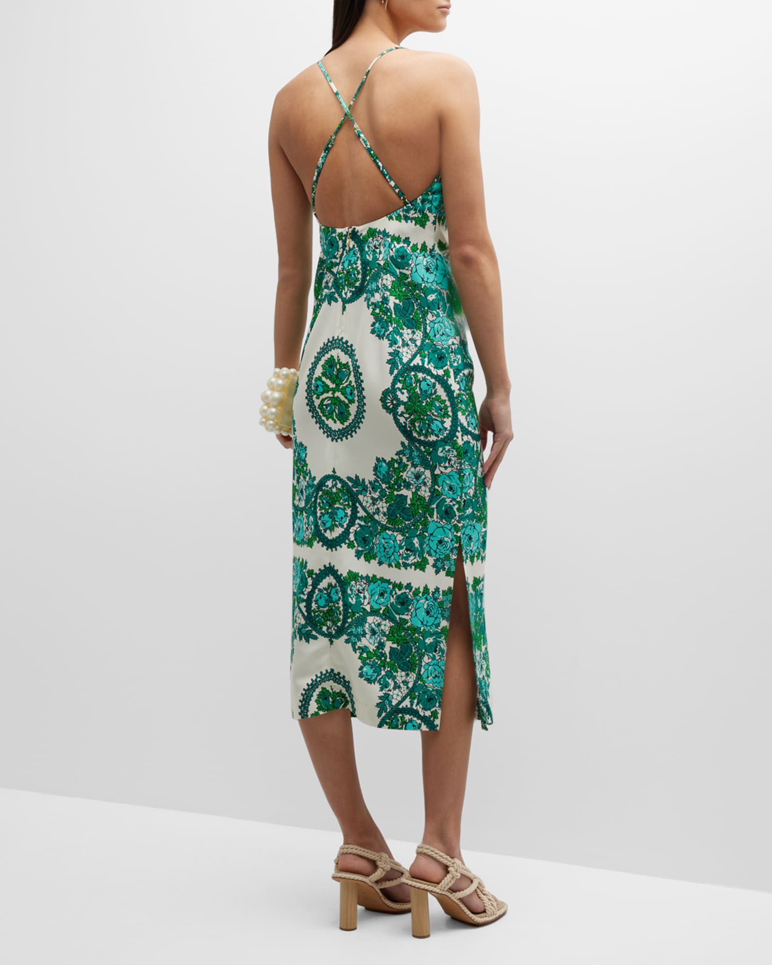 Cara Cara Dria Crisscross-Strap Midi Column Dress | Neiman Marcus