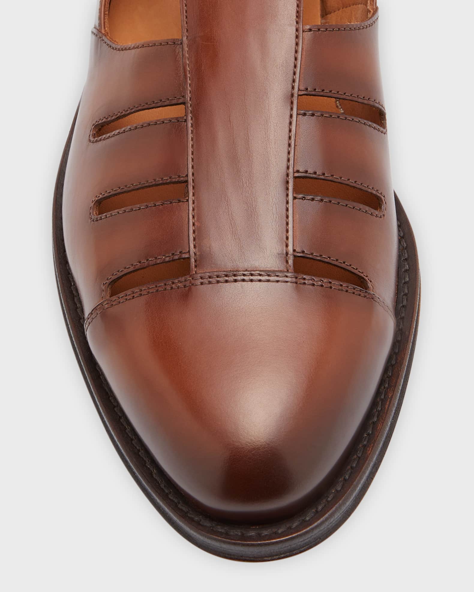 Ralph Lauren Purple Label Men's Leather Fisherman Sandals | Neiman Marcus