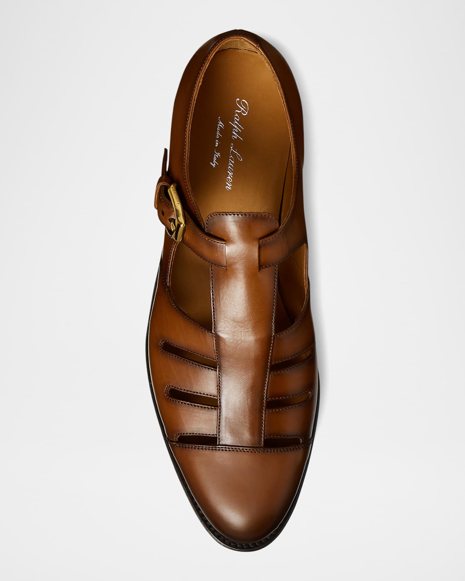 Ralph Lauren Purple Label Men's Leather Fisherman Sandals | Neiman Marcus