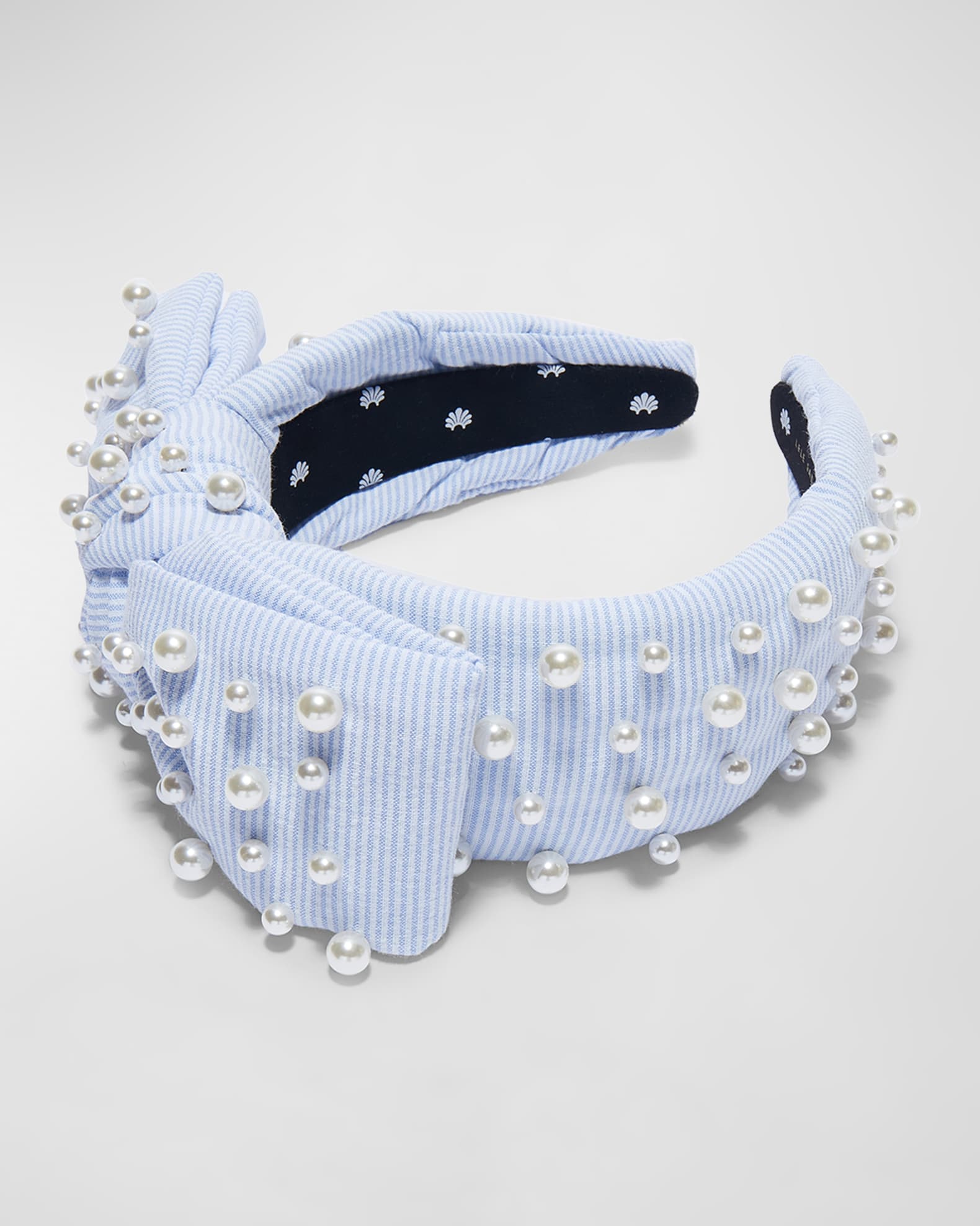 Lele Sadoughi Multi-Pearlescent Seersucker Holly Headband | Neiman Marcus