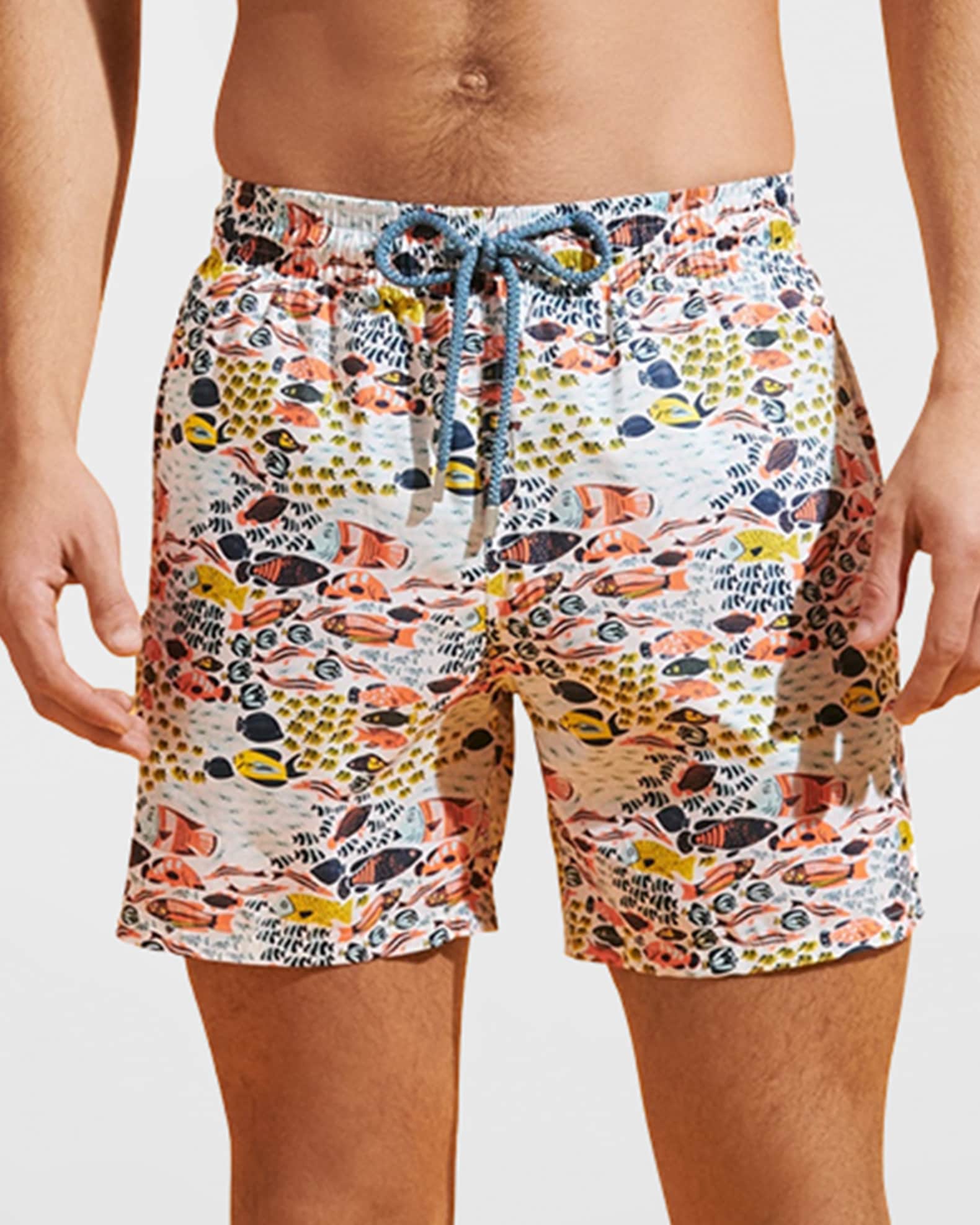 Vilebrequin Men's Fishes Family Patterned Swim Trunks | Neiman Marcus