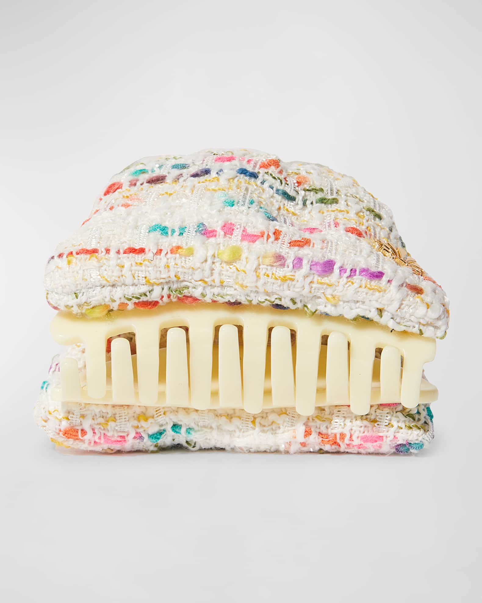 Lele Sadoughi Tweed Simone Claw Clip | Neiman Marcus