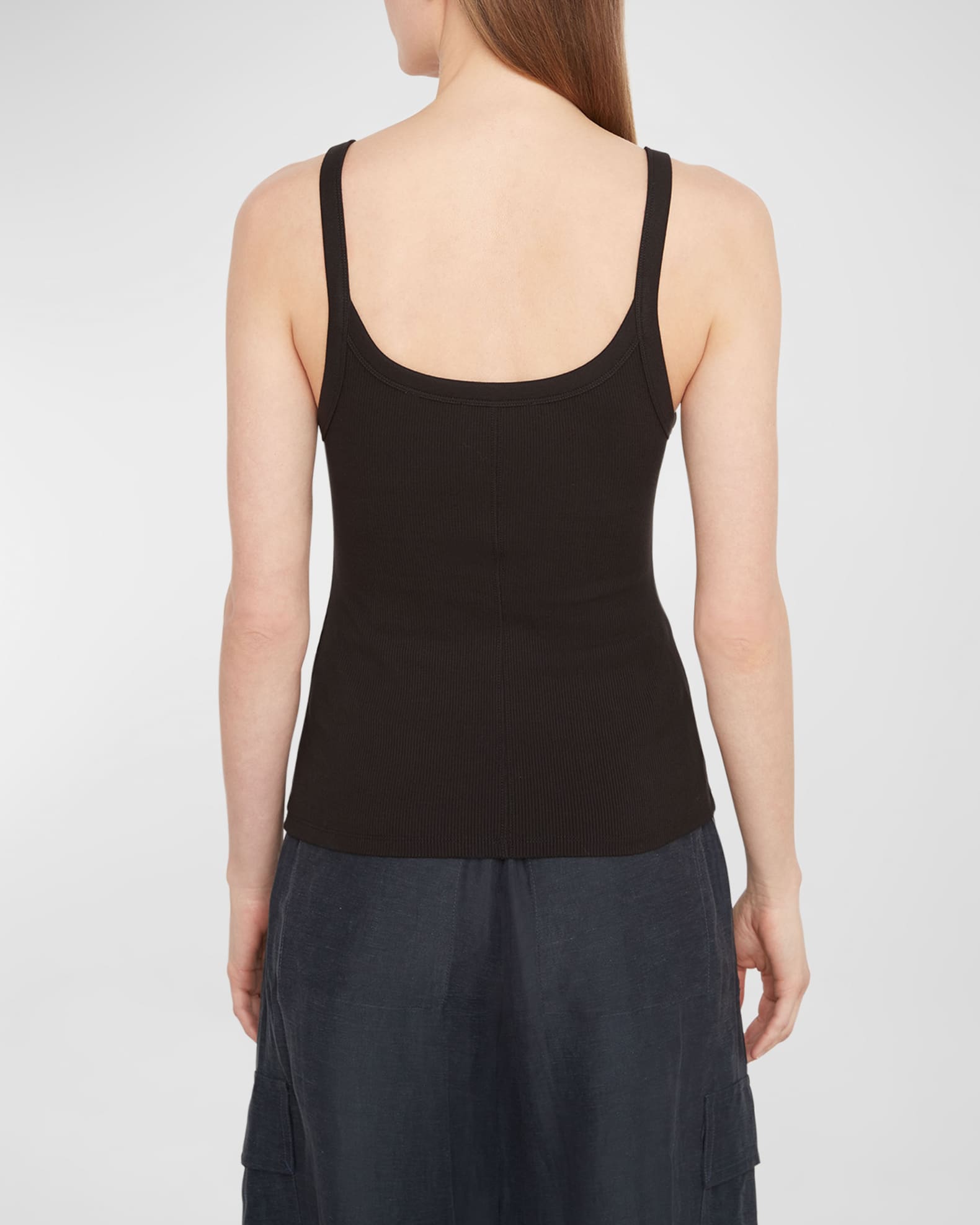 Vince Scoop-Neck Ribbed Tank Top | Neiman Marcus