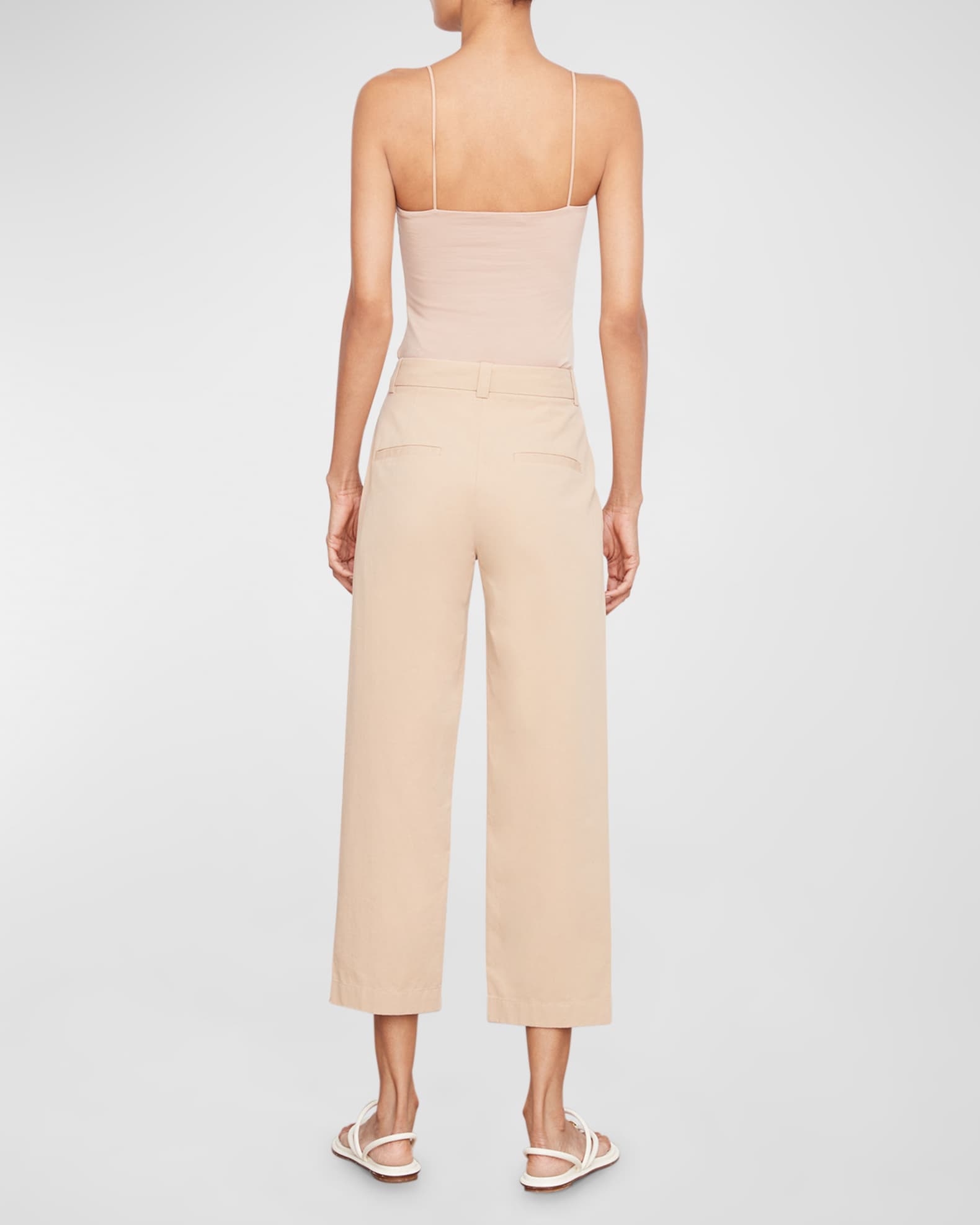 Vince Mid-Rise Washed Cotton Cropped Pants | Neiman Marcus