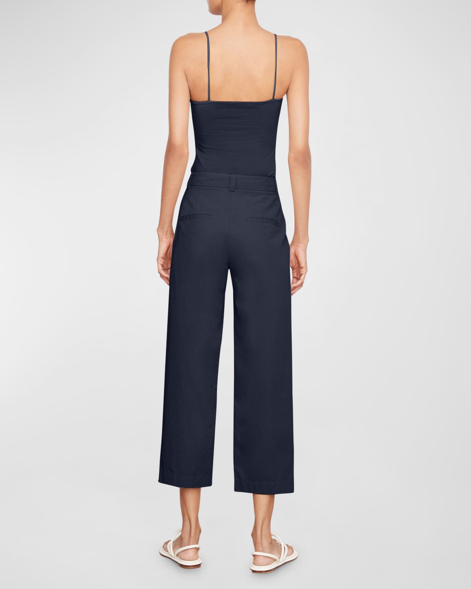 Vince Mid-Rise Washed Cotton Cropped Pants | Neiman Marcus