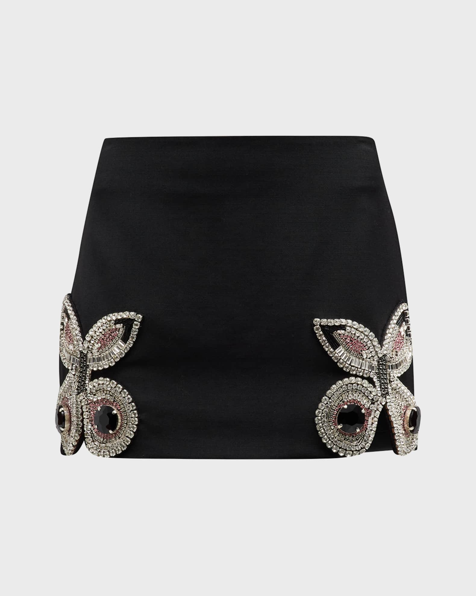 AREA Embroidered Butterfly Mini Skirt | Neiman Marcus