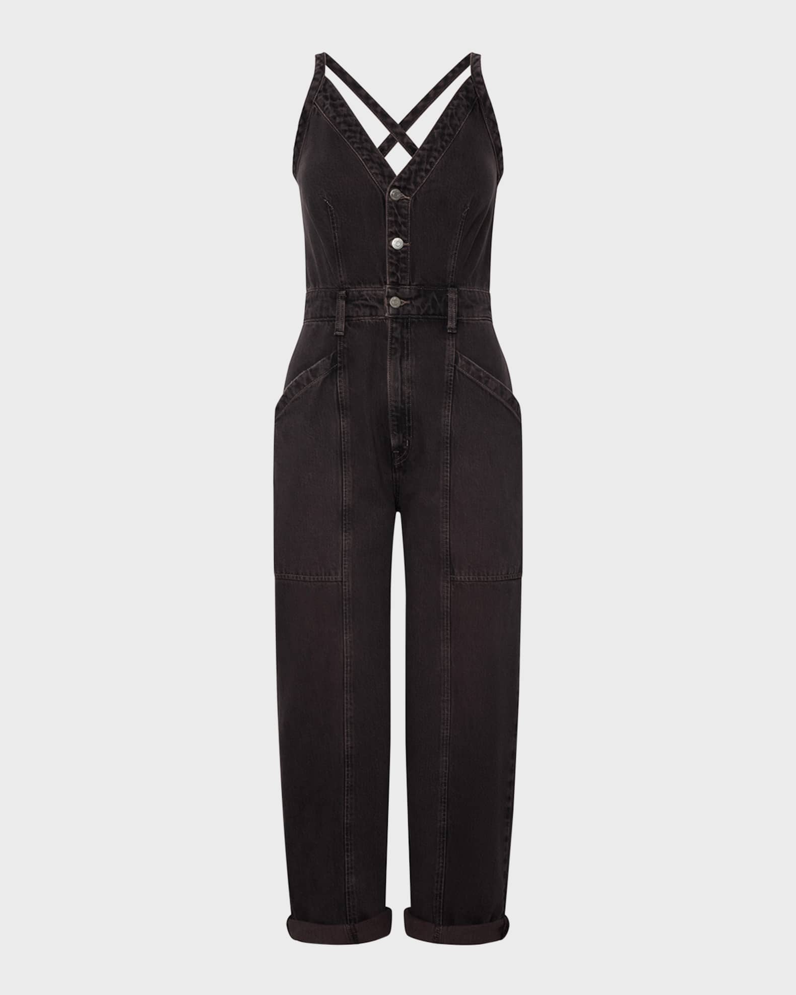 ETICA Milou Denim V-Neck Jumpsuit | Neiman Marcus