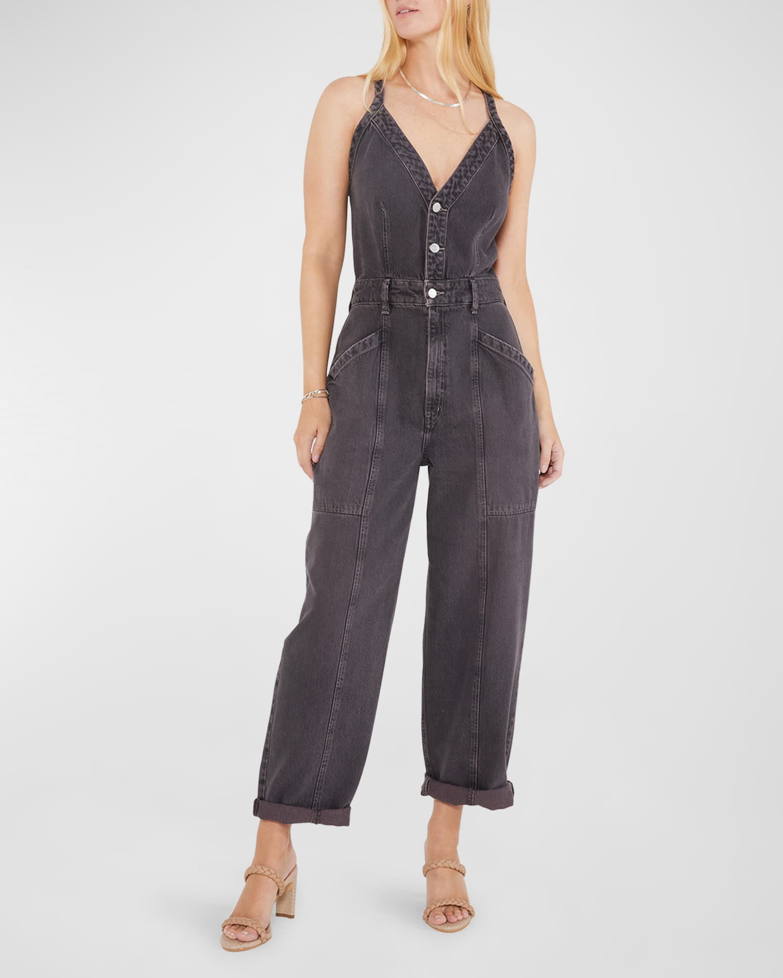 ETICA Milou Denim V-Neck Jumpsuit | Neiman Marcus