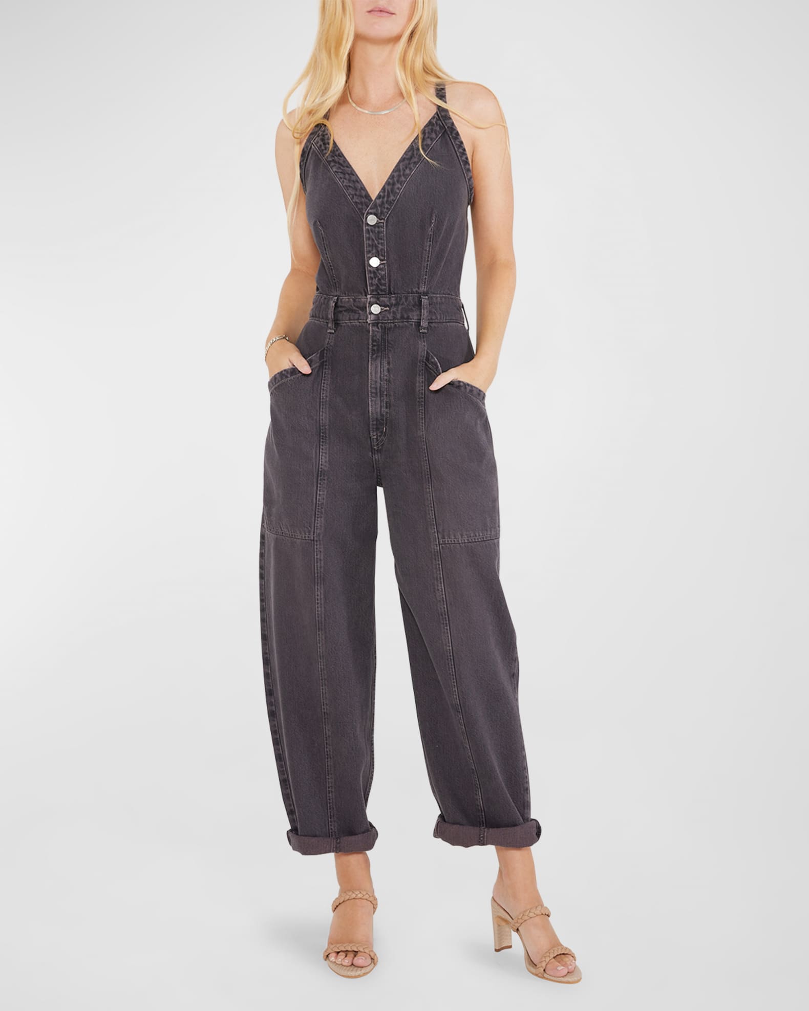 ETICA Milou Denim V-Neck Jumpsuit | Neiman Marcus