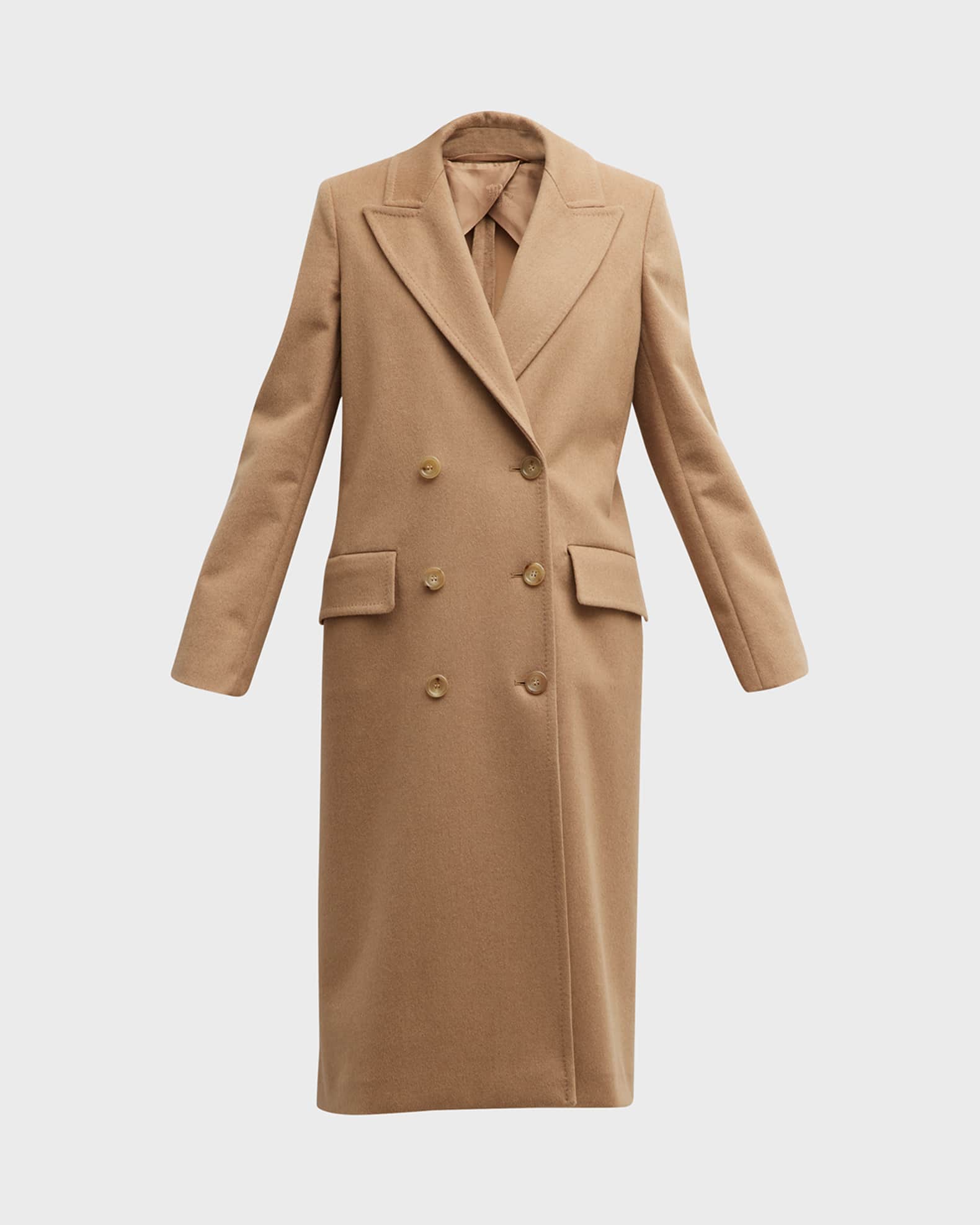 Max Mara Elmi Wool Blend Long Top Coat | Neiman Marcus