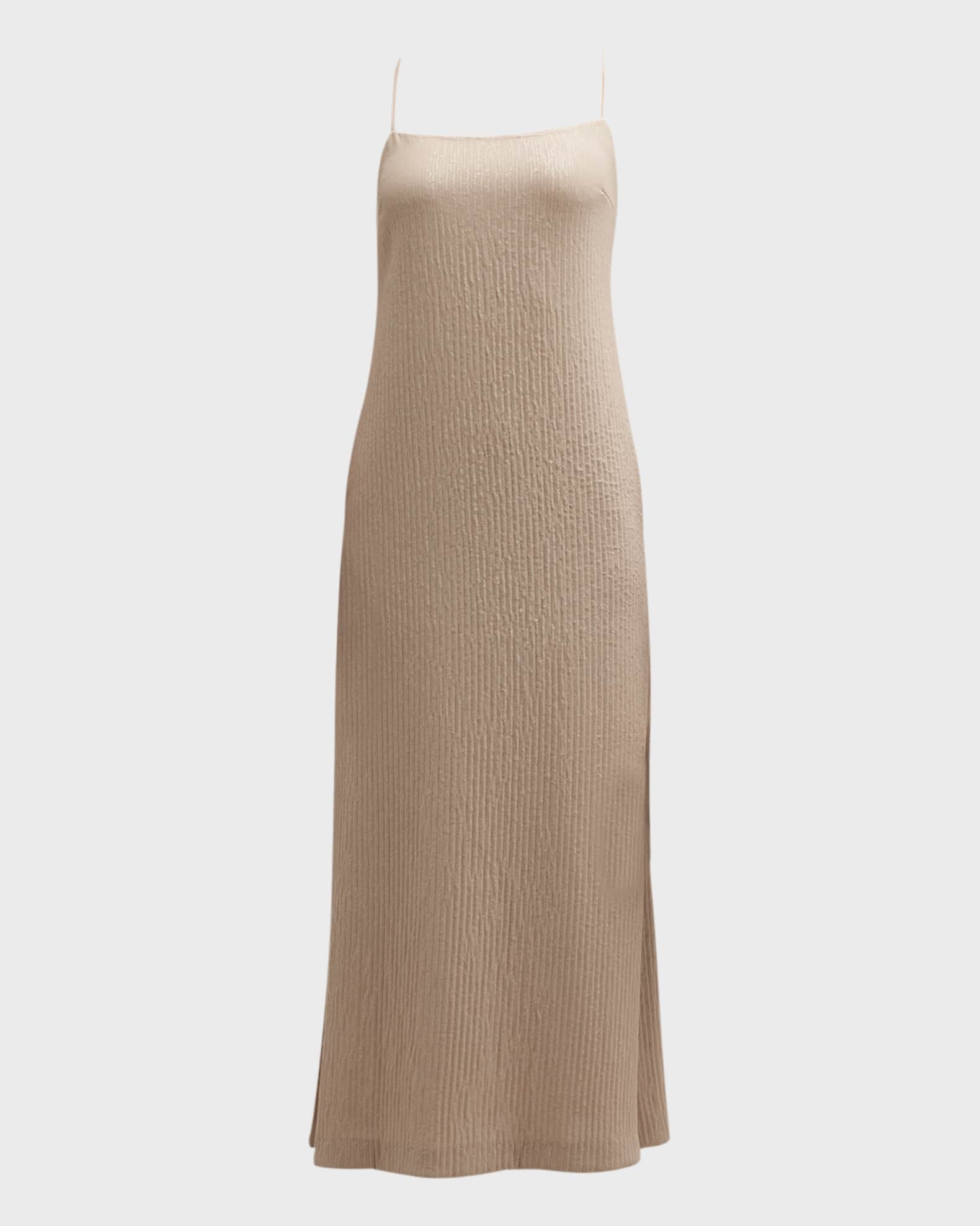 Max Mara Alias Square-Neck Ribbed Dress | Neiman Marcus