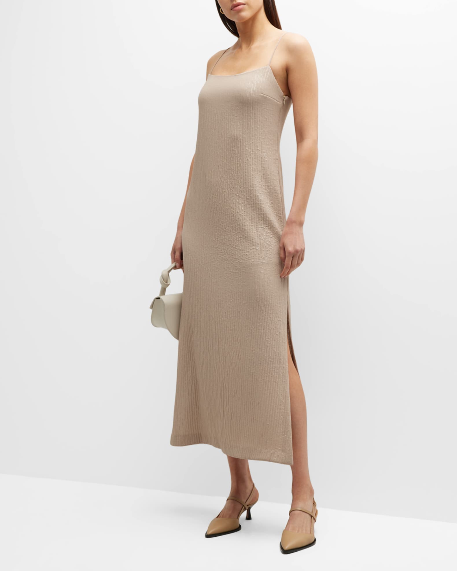 Max Mara Alias Square-Neck Ribbed Dress | Neiman Marcus