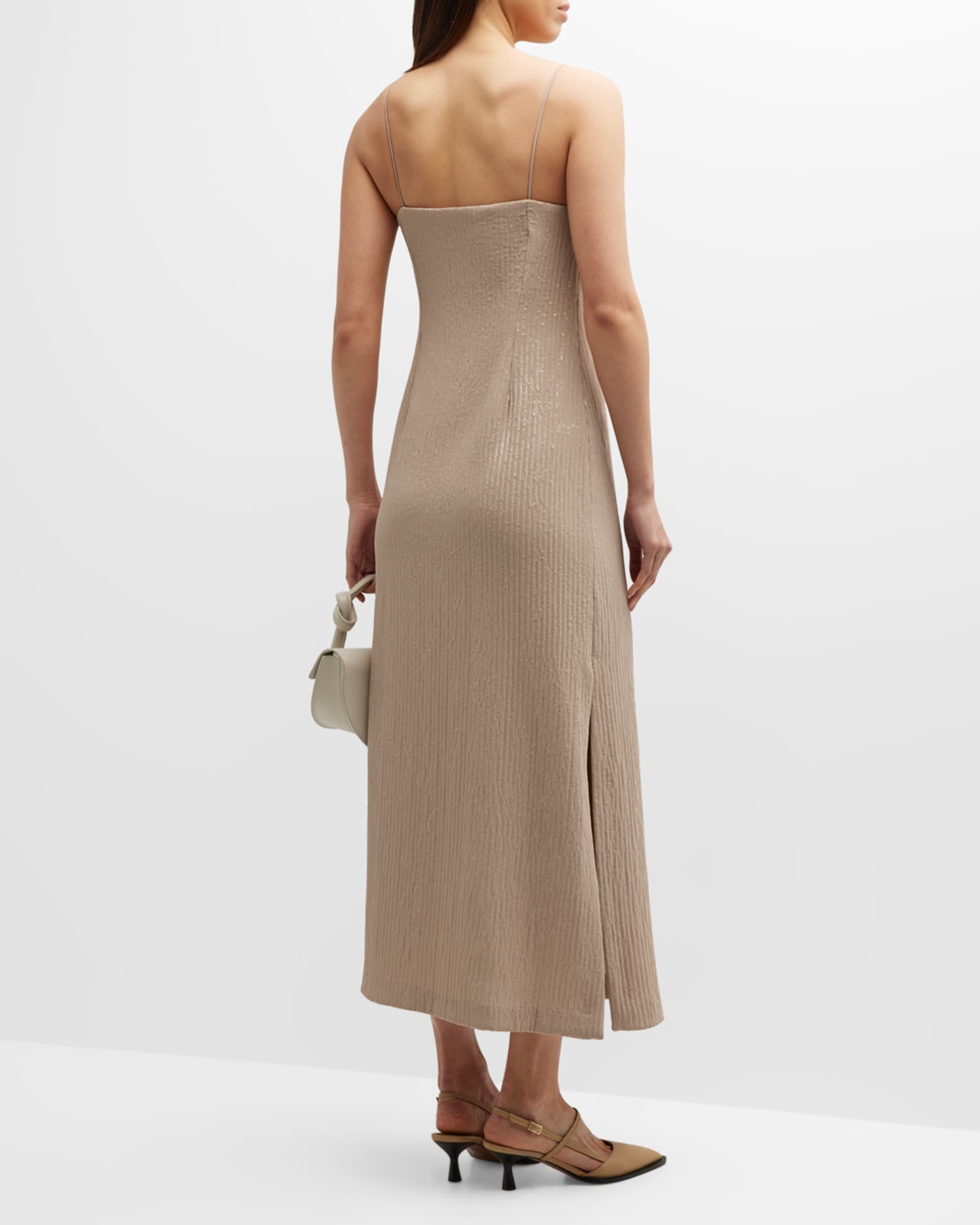 Max Mara Alias Square-Neck Ribbed Dress | Neiman Marcus