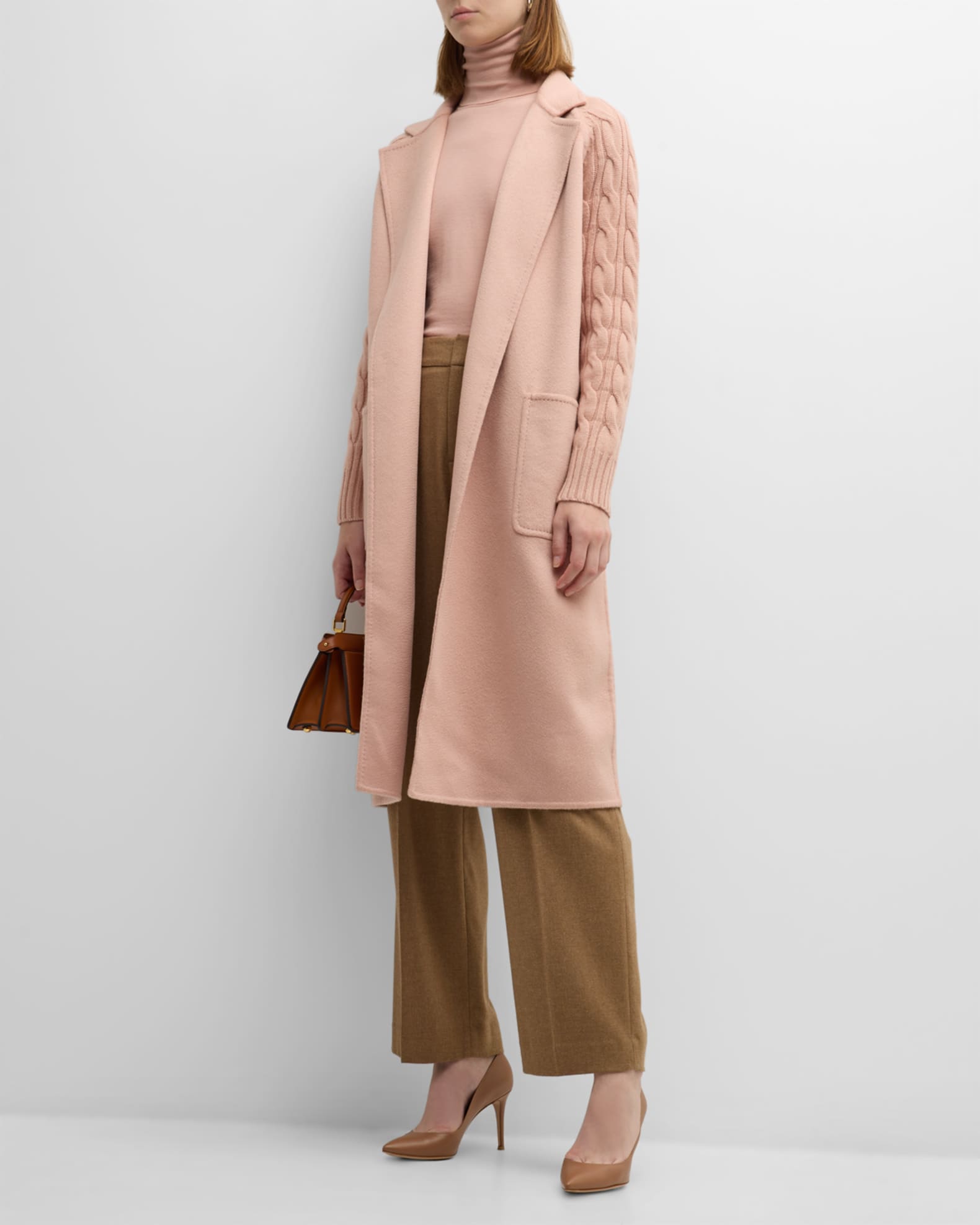Max Mara Hello Self-Tie Wool-Cashmere Robe Coat | Neiman Marcus