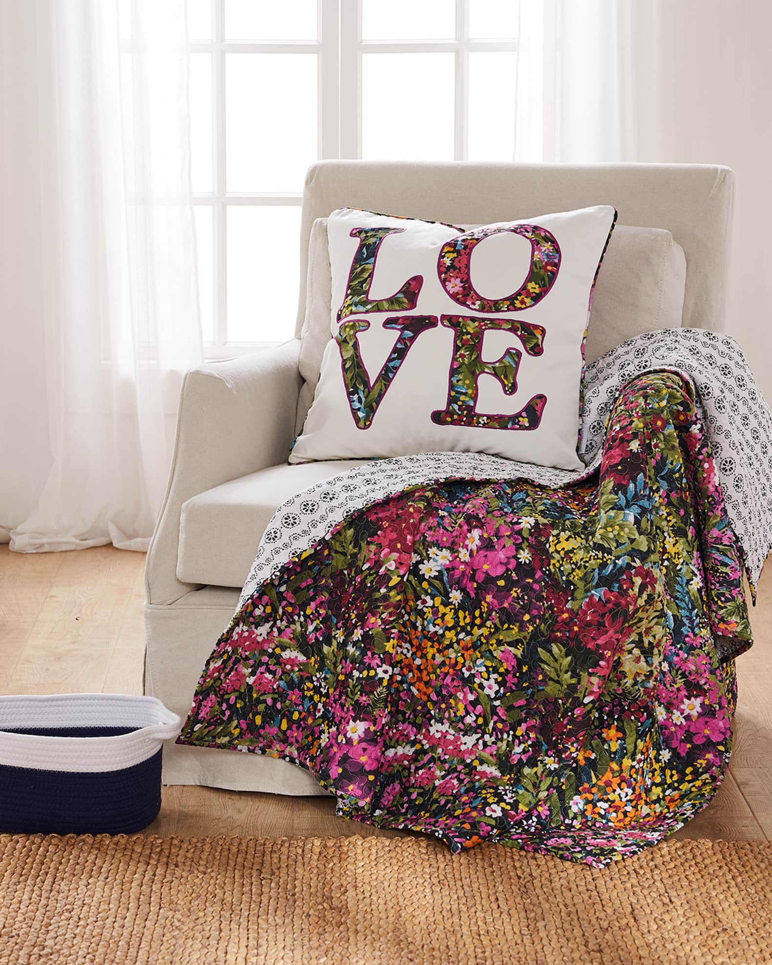 Levtex Basel Quilted Throw Blanket | Neiman Marcus