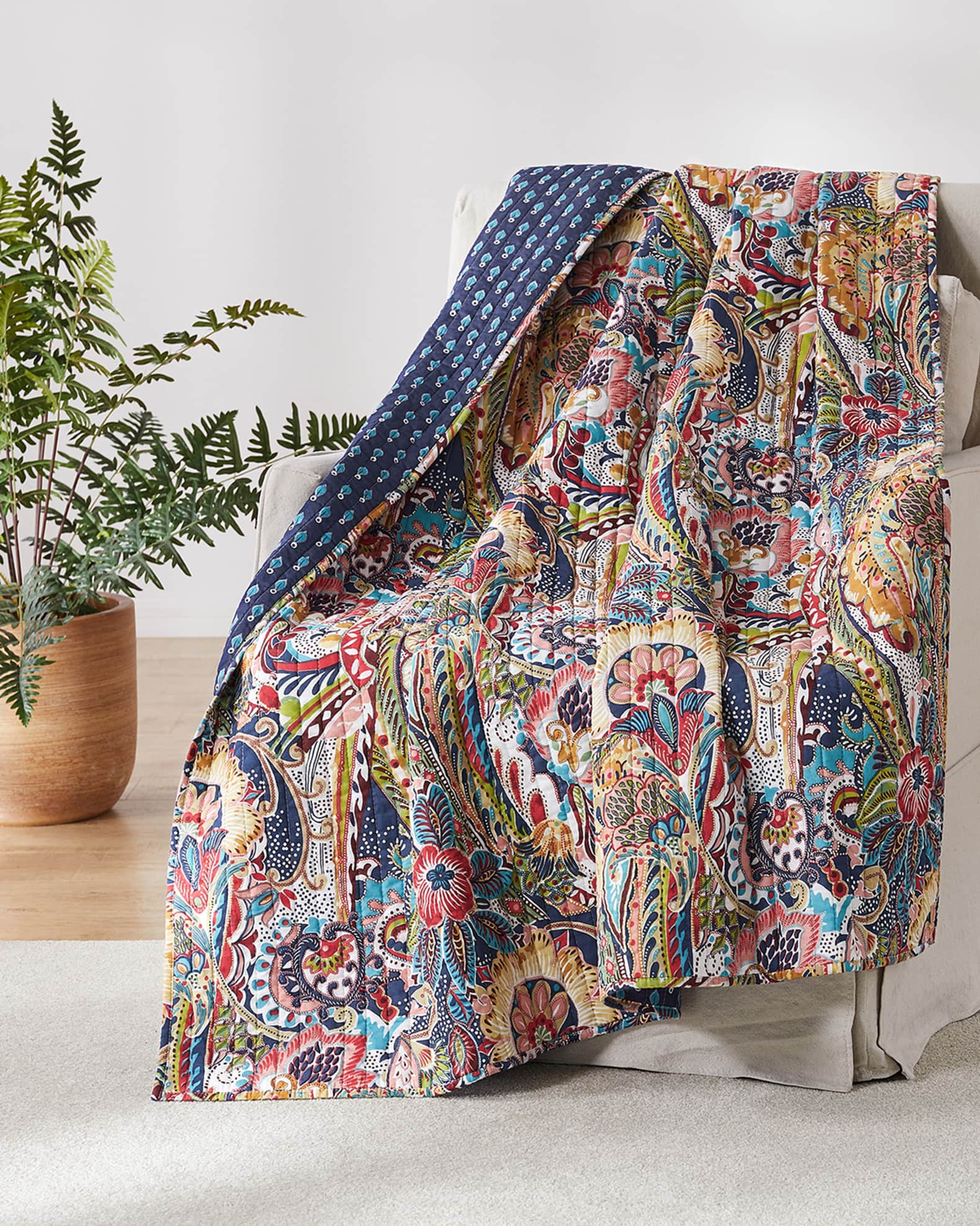 Levtex Nanette Quilted Throw Blanket | Neiman Marcus