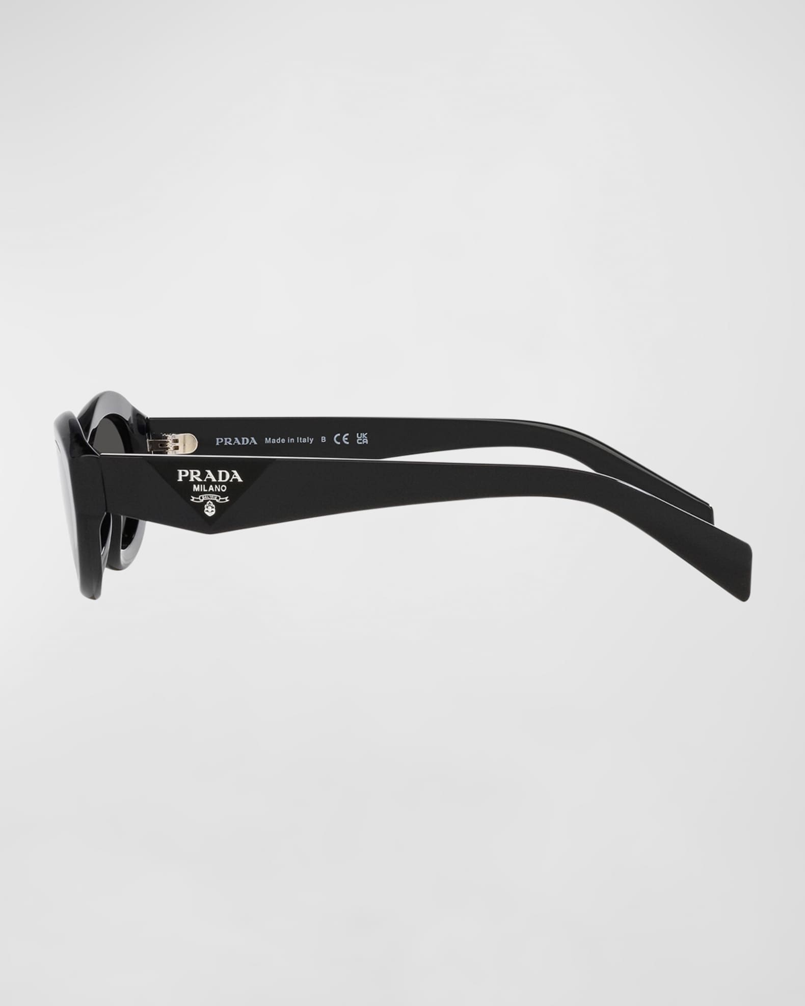Prada PR 26ZS Beveled Acetate & Plastic Oval Sunglasses | Neiman Marcus