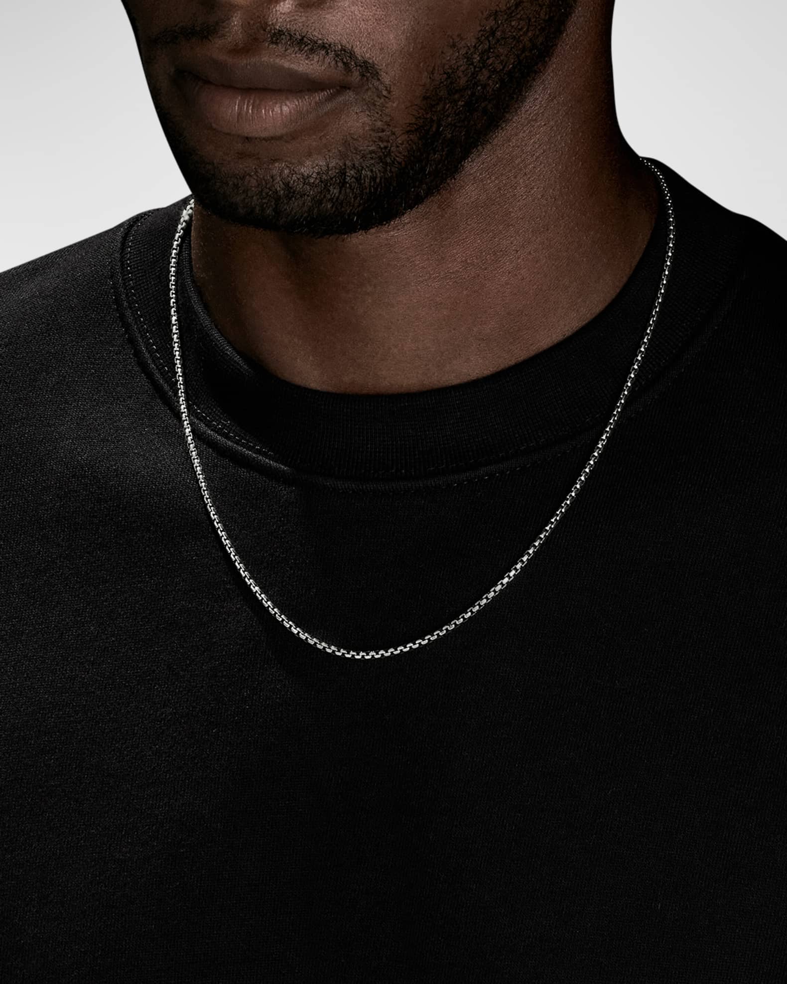 Men's Box Chain Necklaces in Silver | Neiman Marcus