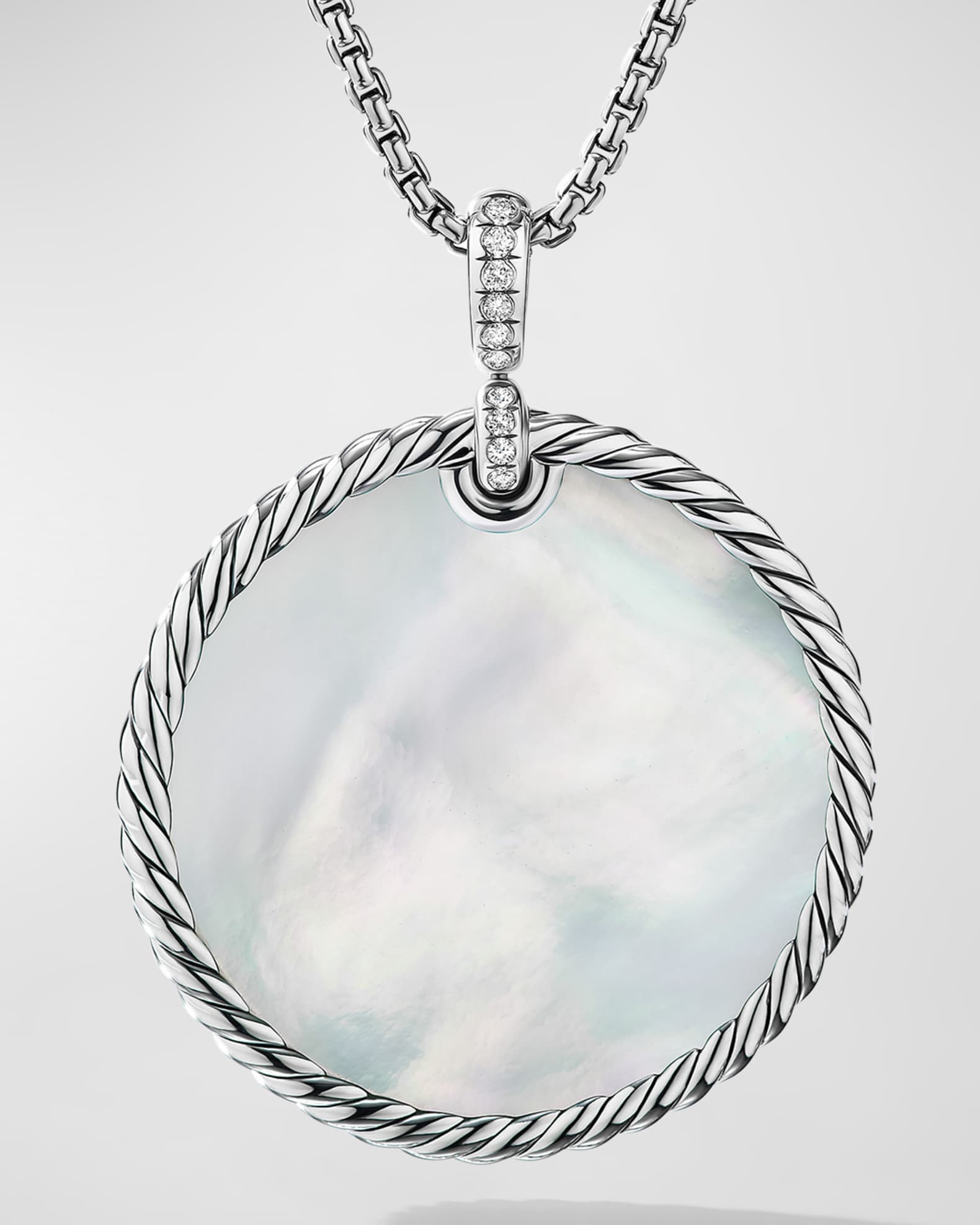 DY Elements Reversible Pendant with Gemstones and Diamonds in Silver ...