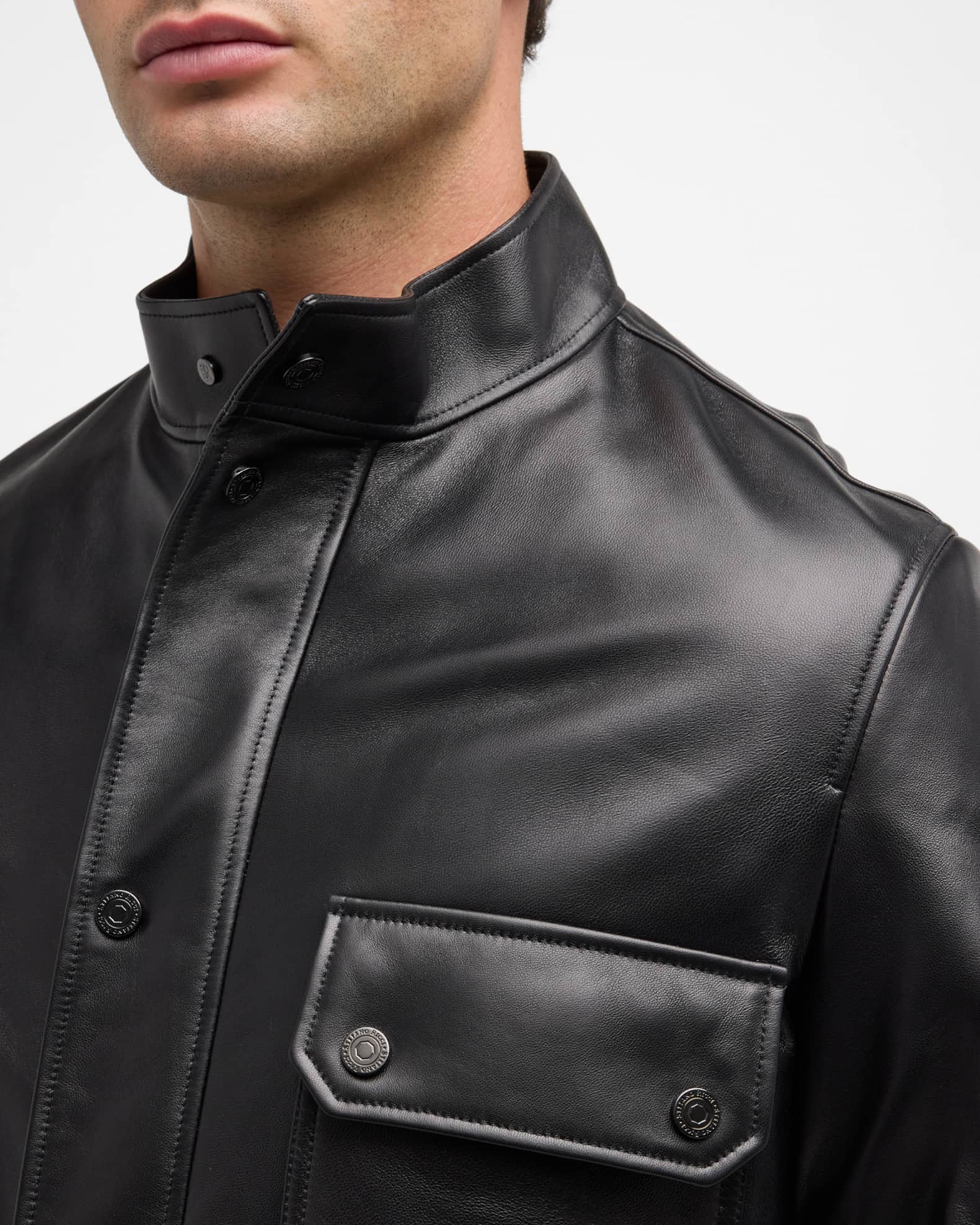 Stefano Ricci Men's Leather Field Jacket | Neiman Marcus