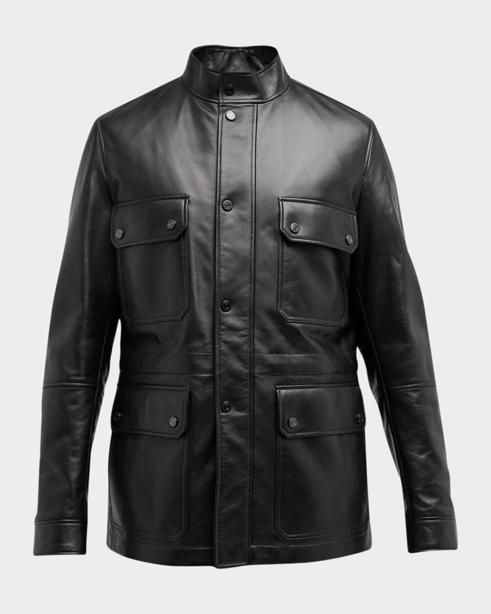 Stefano Ricci Men's Leather Field Jacket | Neiman Marcus