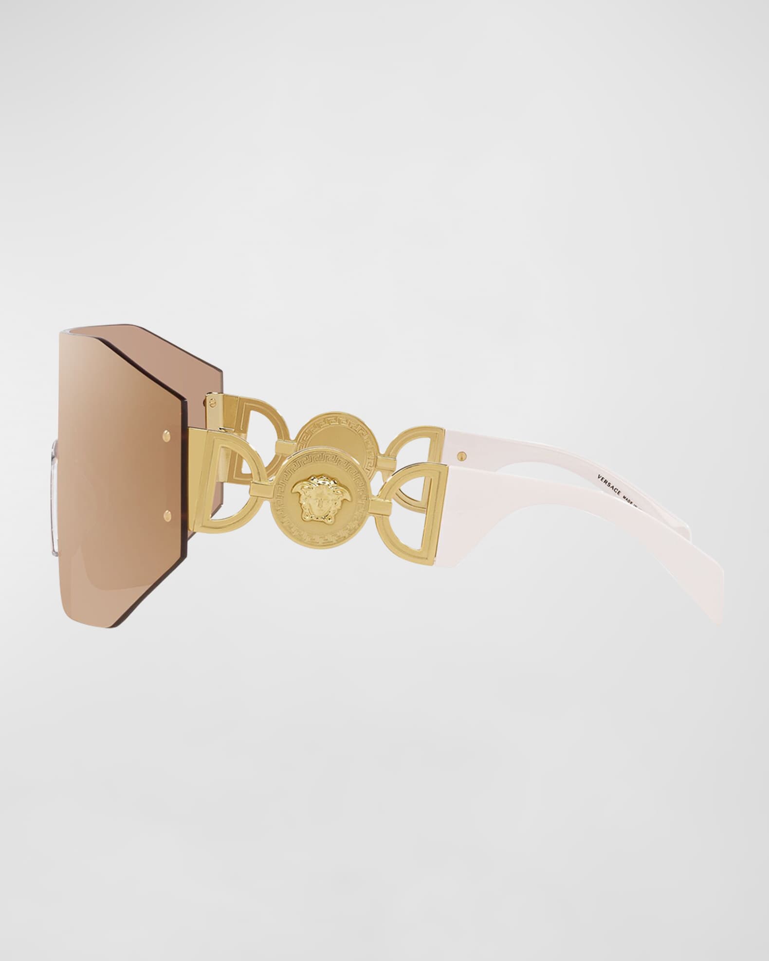 Versace Rimless Medusa Metal & Plastic Shield Sunglasses | Neiman Marcus