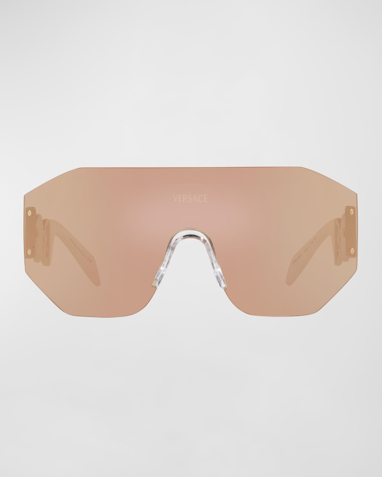 Versace Rimless Medusa Metal & Plastic Shield Sunglasses | Neiman Marcus