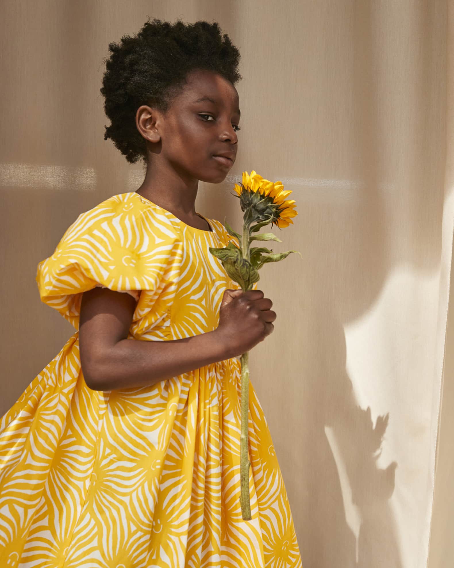 Molo Girl's Calyita Happy Face Floral Dress, Size 3T-6 | Neiman Marcus