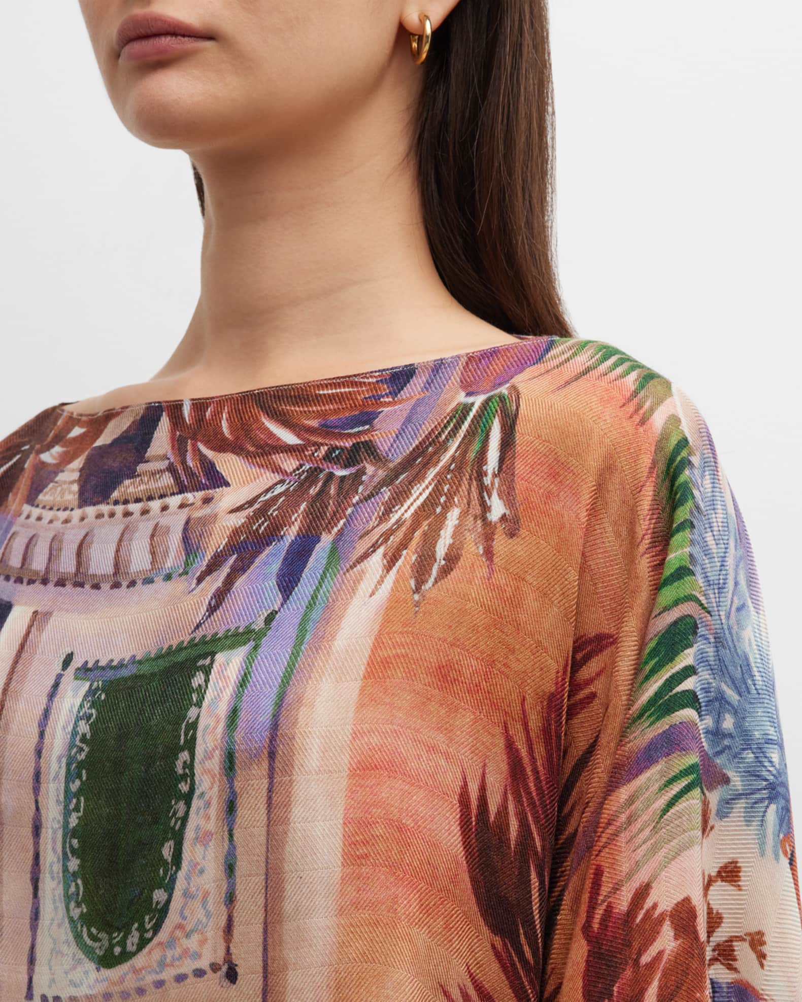 Rani Arabella Roma Cashmere-Blend Poncho | Neiman Marcus