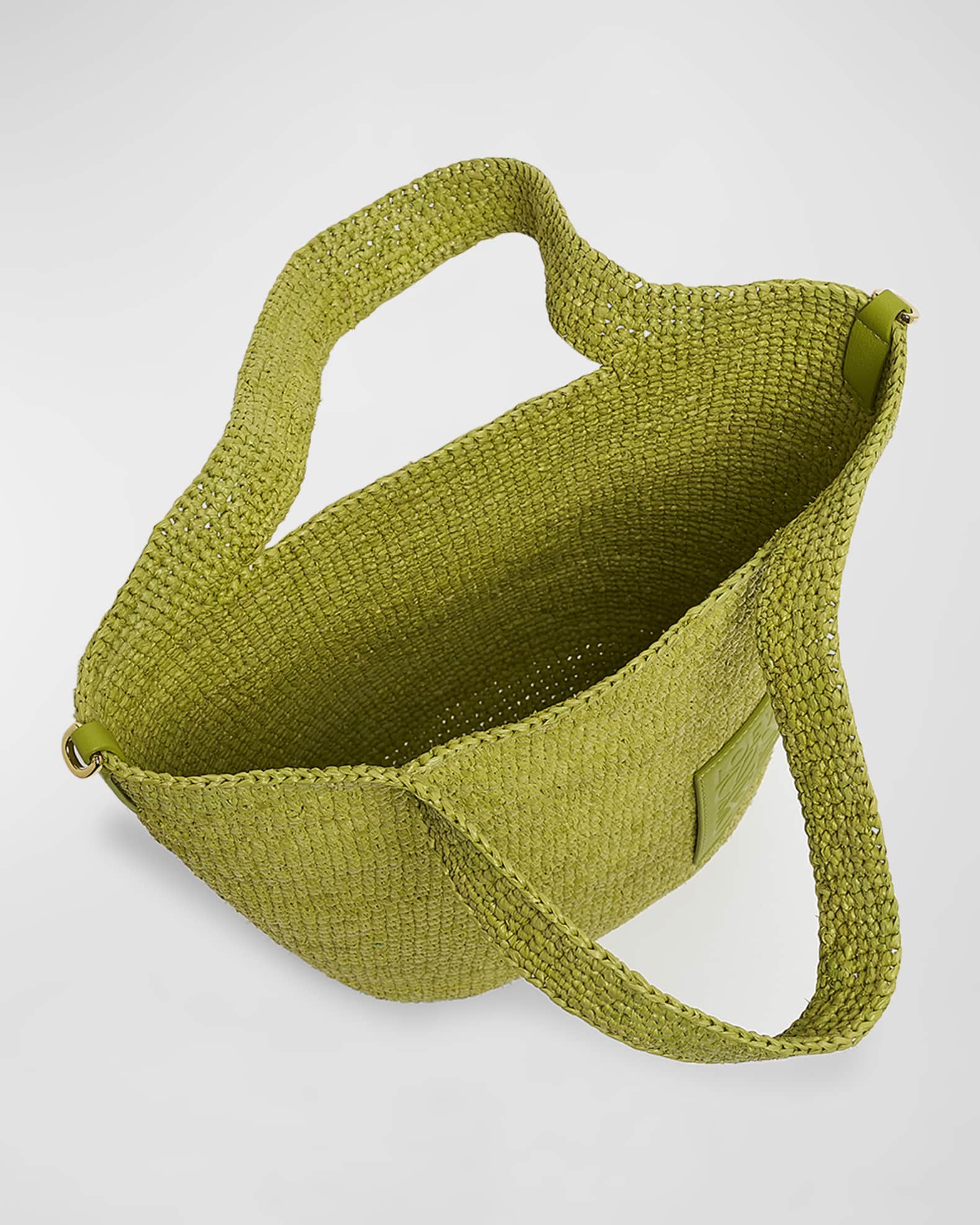 Loewe x Paula’s Ibiza Slit Mini Tote Bag in Raffia with Leather Anagram ...