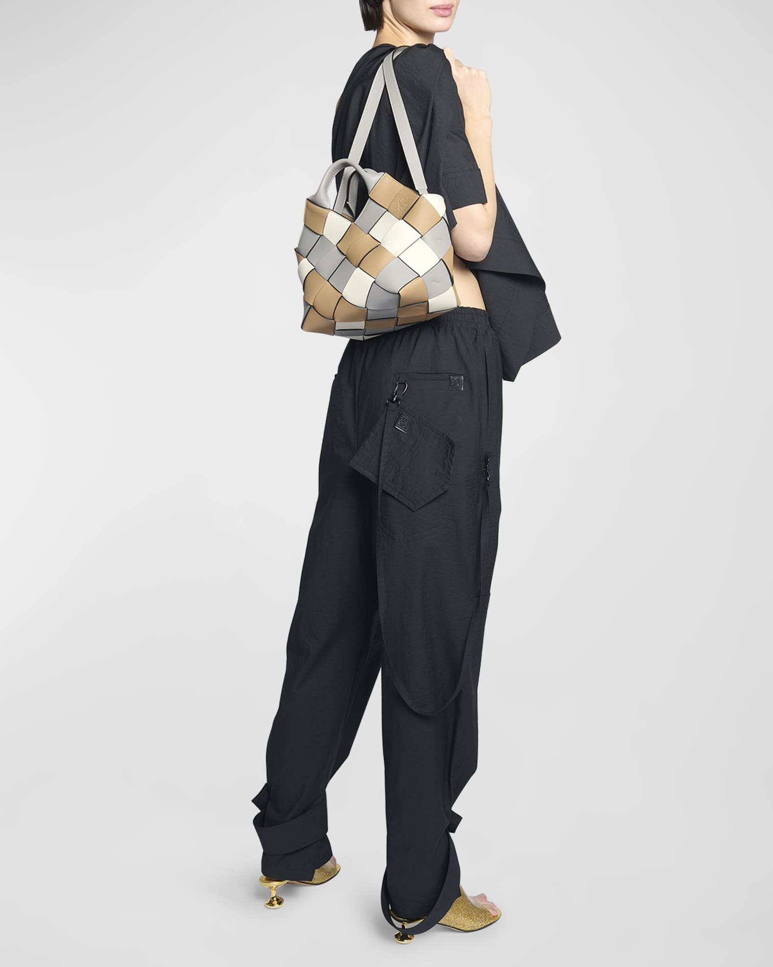Loewe x Paula’s Ibiza Small Woven Basket Top-Handle Bag | Neiman Marcus