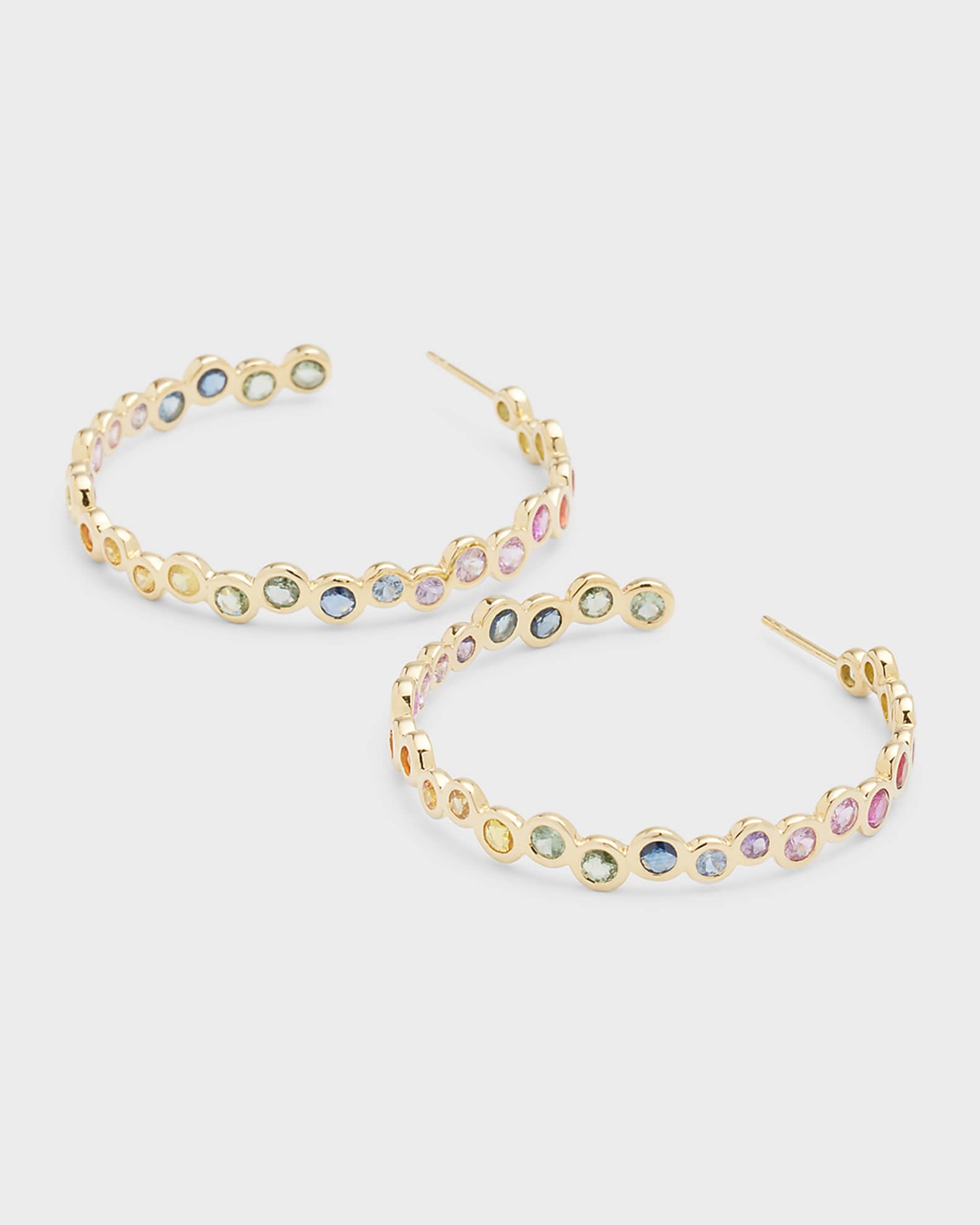 Ippolita 18K Starlet Hoop Earrings in Sapphire Rainbow | Neiman Marcus